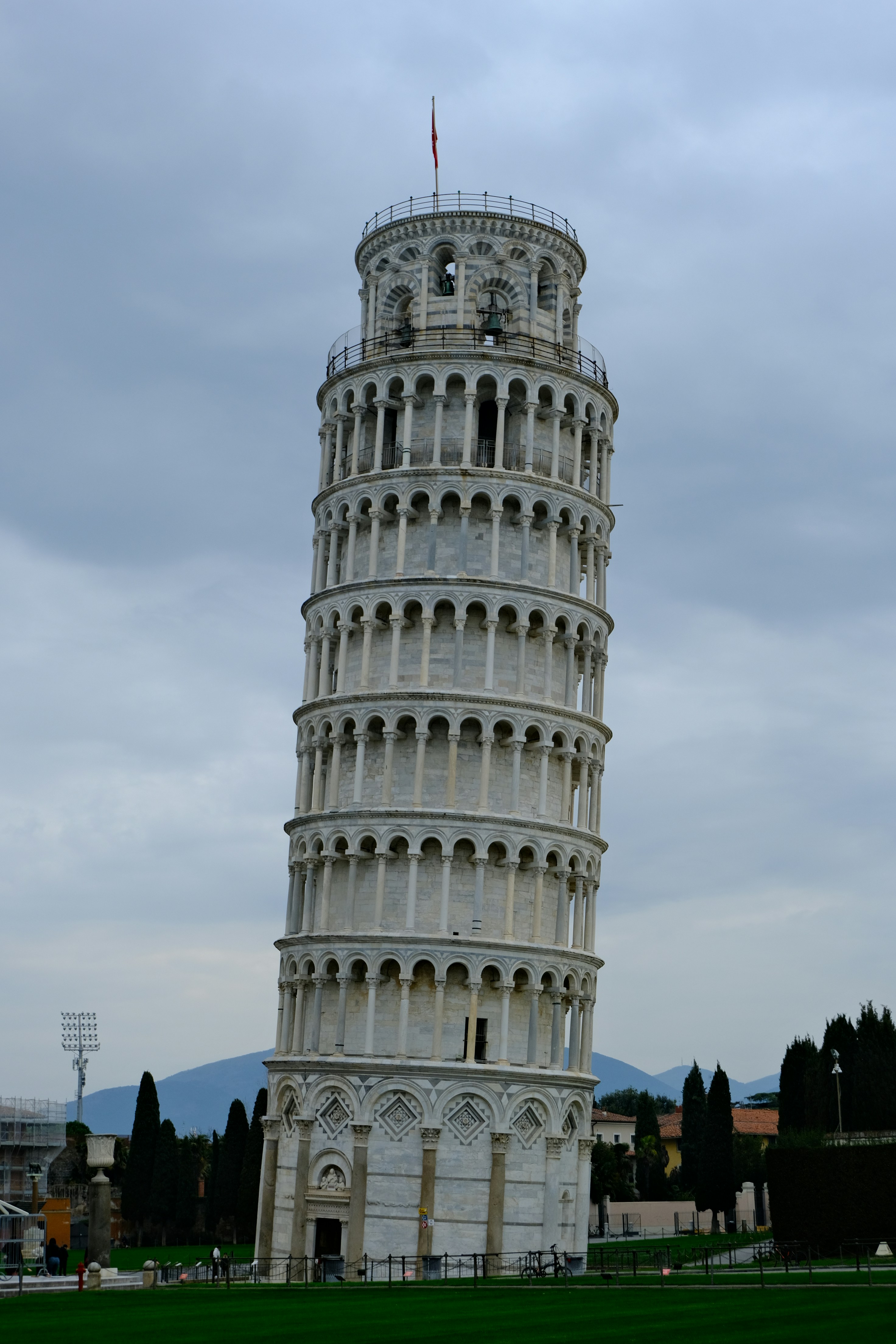 Tilted Icon Over the Piazza: Pisa's Leaning Tower in Overcast Light