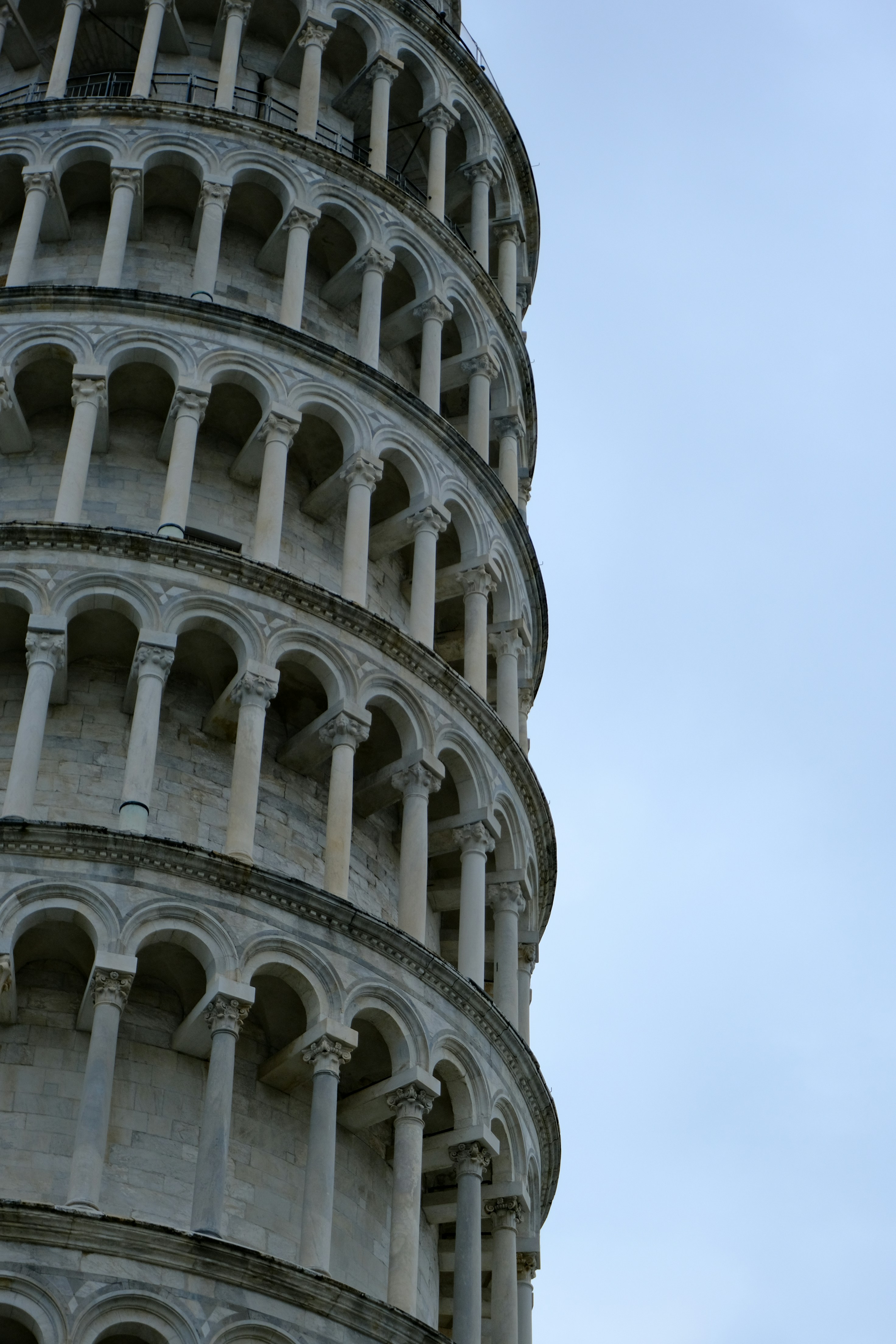 Tilted Marble: A Slice of the Leaning Tower's Detail