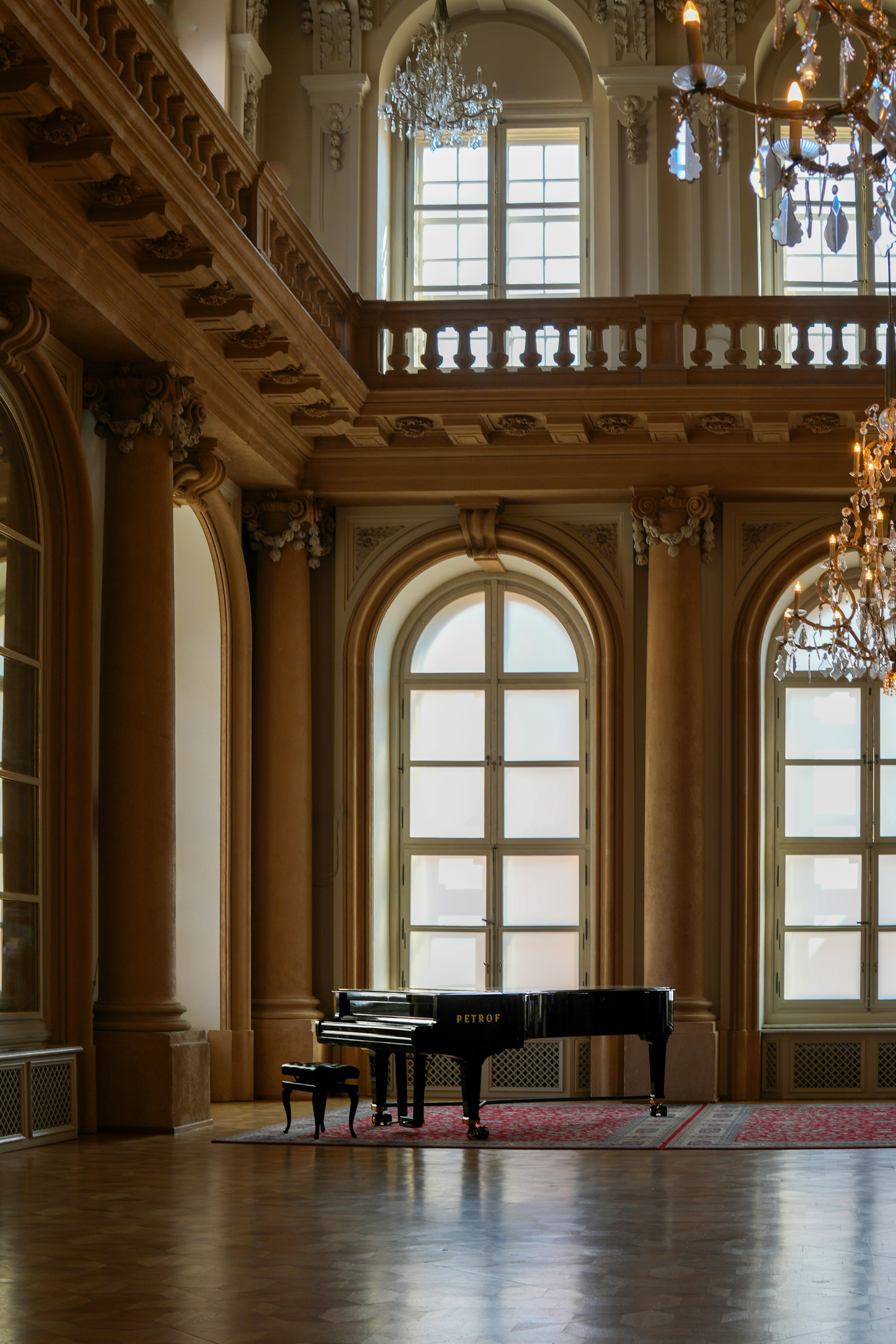 Piano in room.