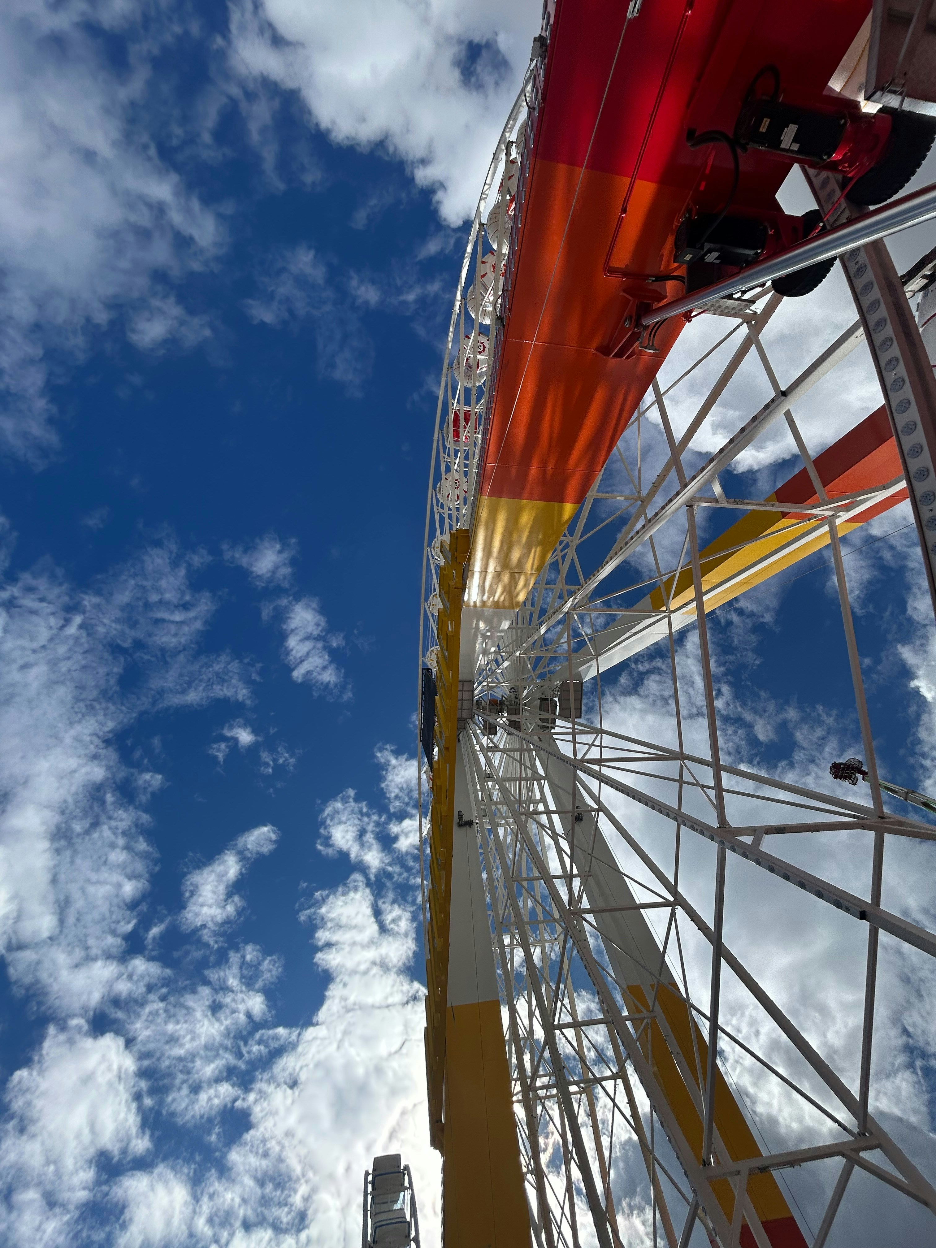 Vertical Perspective: A Colorful Ride Toward the Sky
