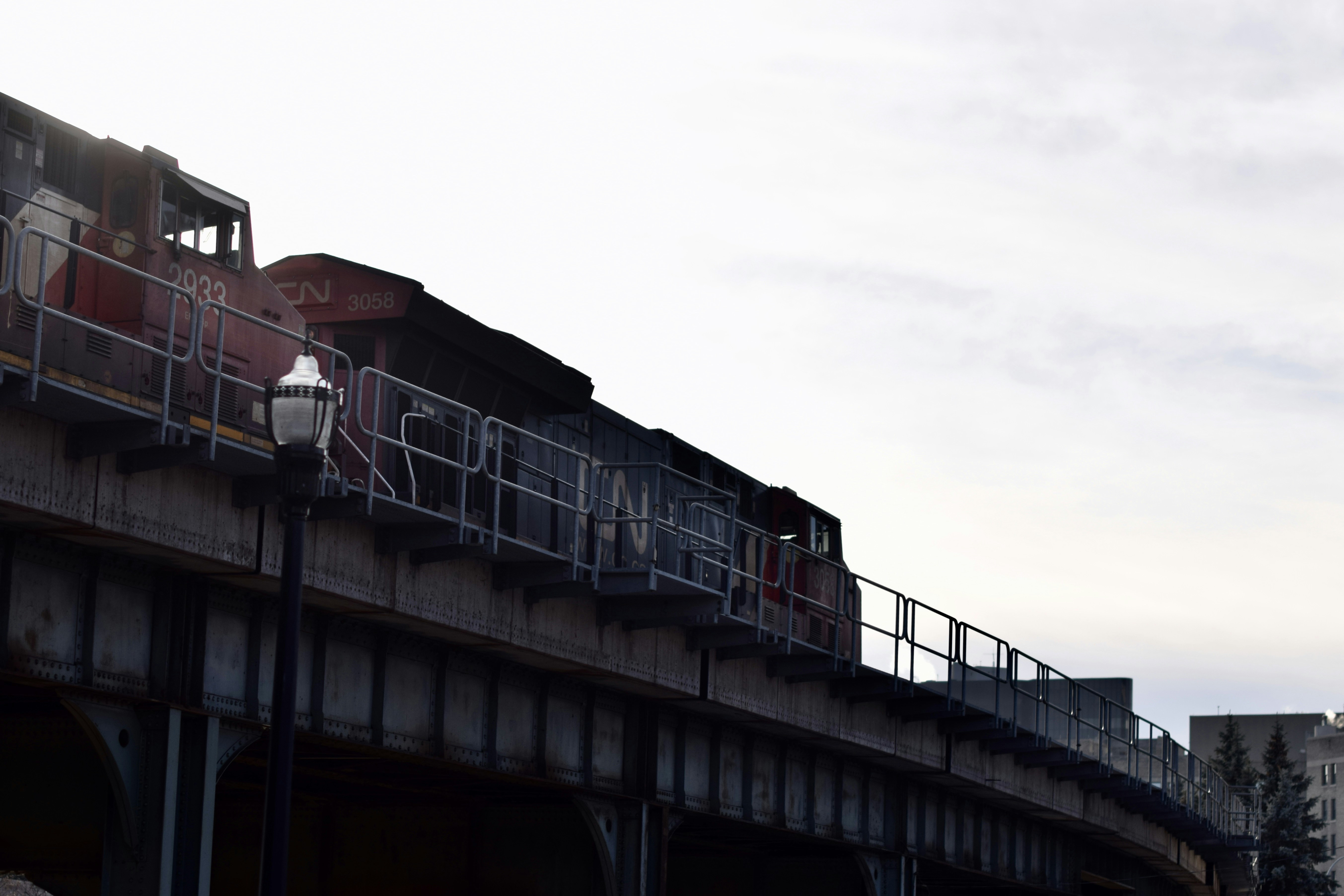 Overpass Lattice: A Freight Train Rests Above the City