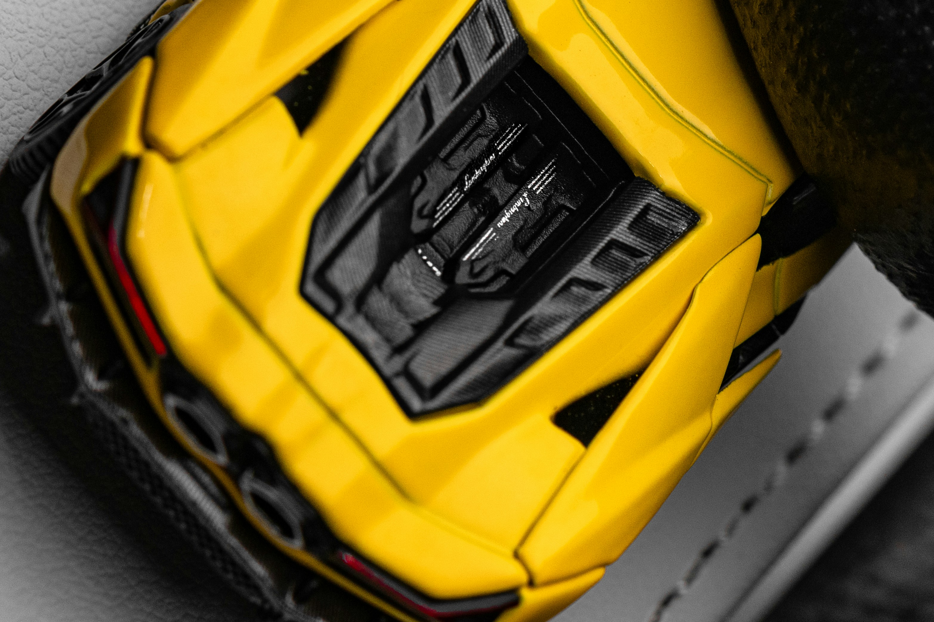 Yellow Core: A Detailed Look at the Engine Compartment on a Sports Helmet