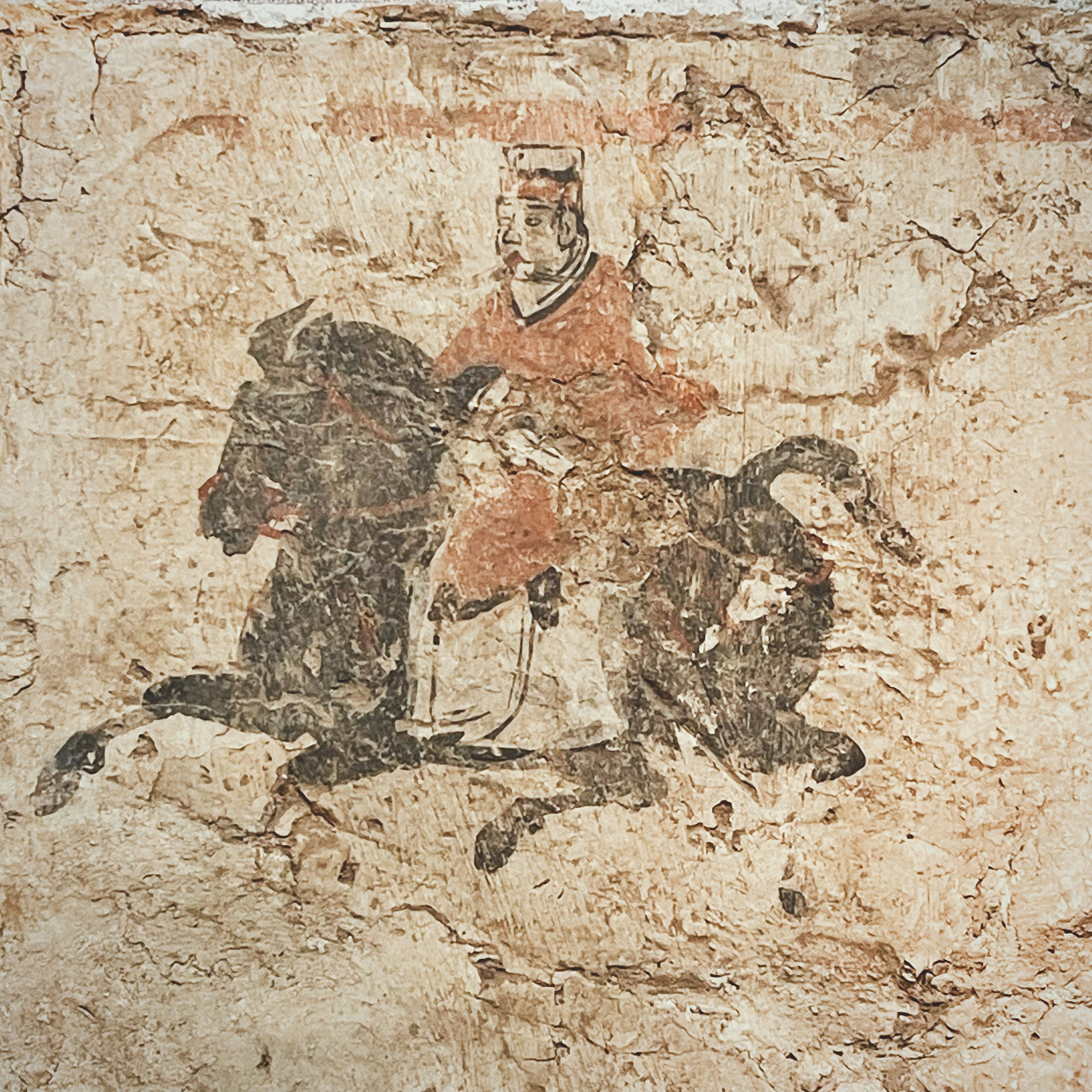 Ancient mural of a man riding a horse photo – Free History Image on ...