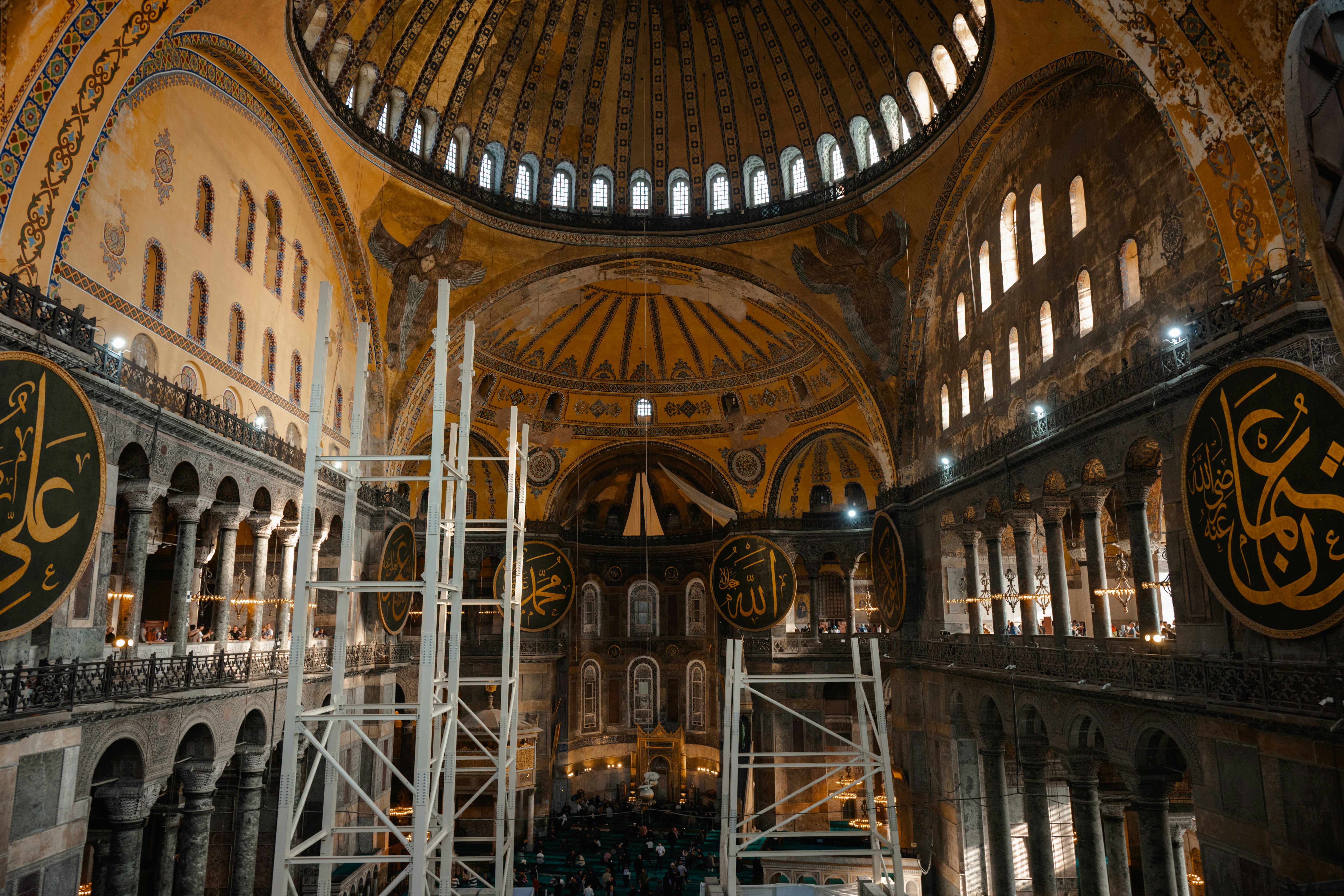 Under the Dome: Construction Scaffolds in a Golden Istanbul Mosque