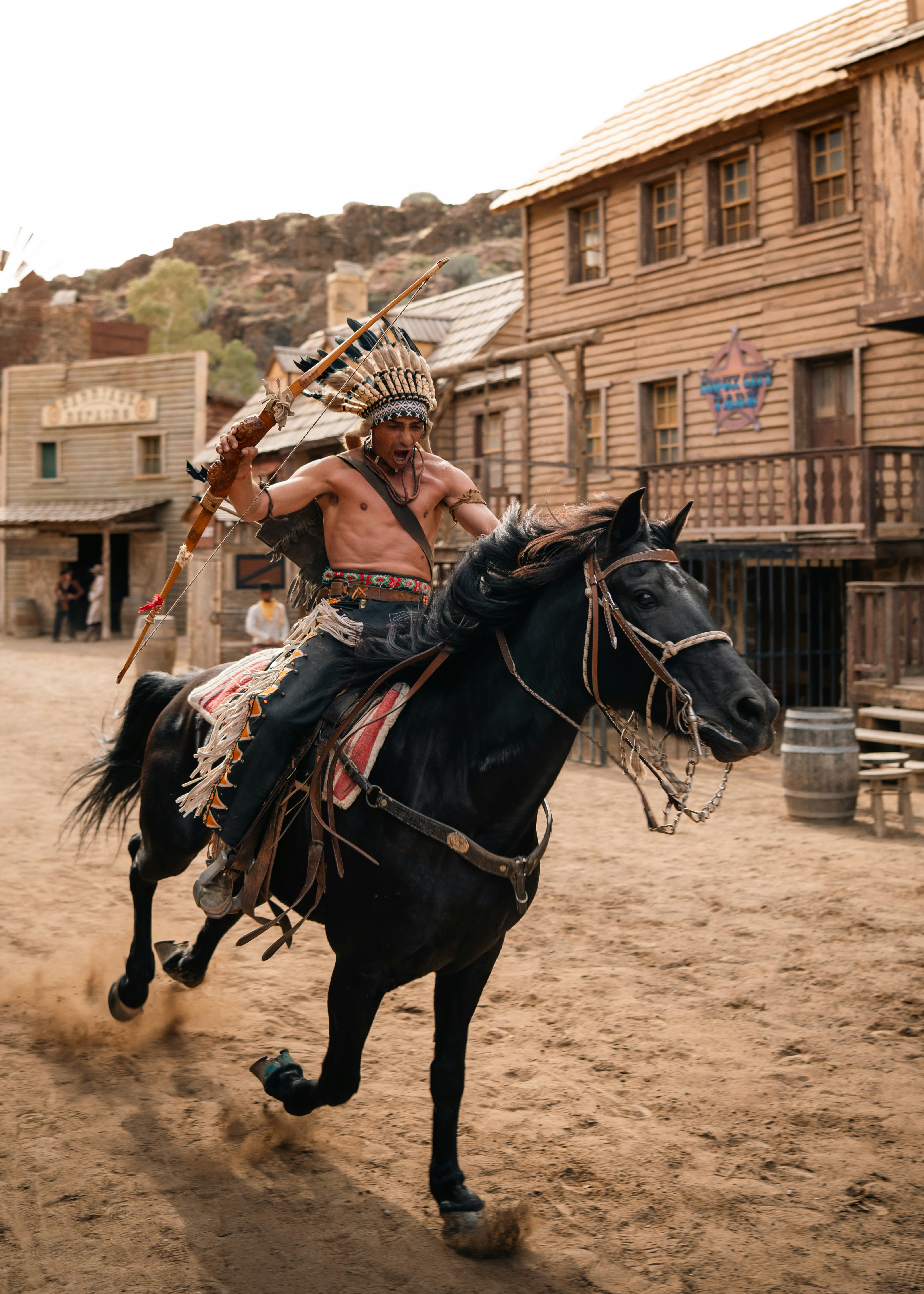 Wild Plains Rider: A Lone Warrior Charges Through a Rustic Frontier