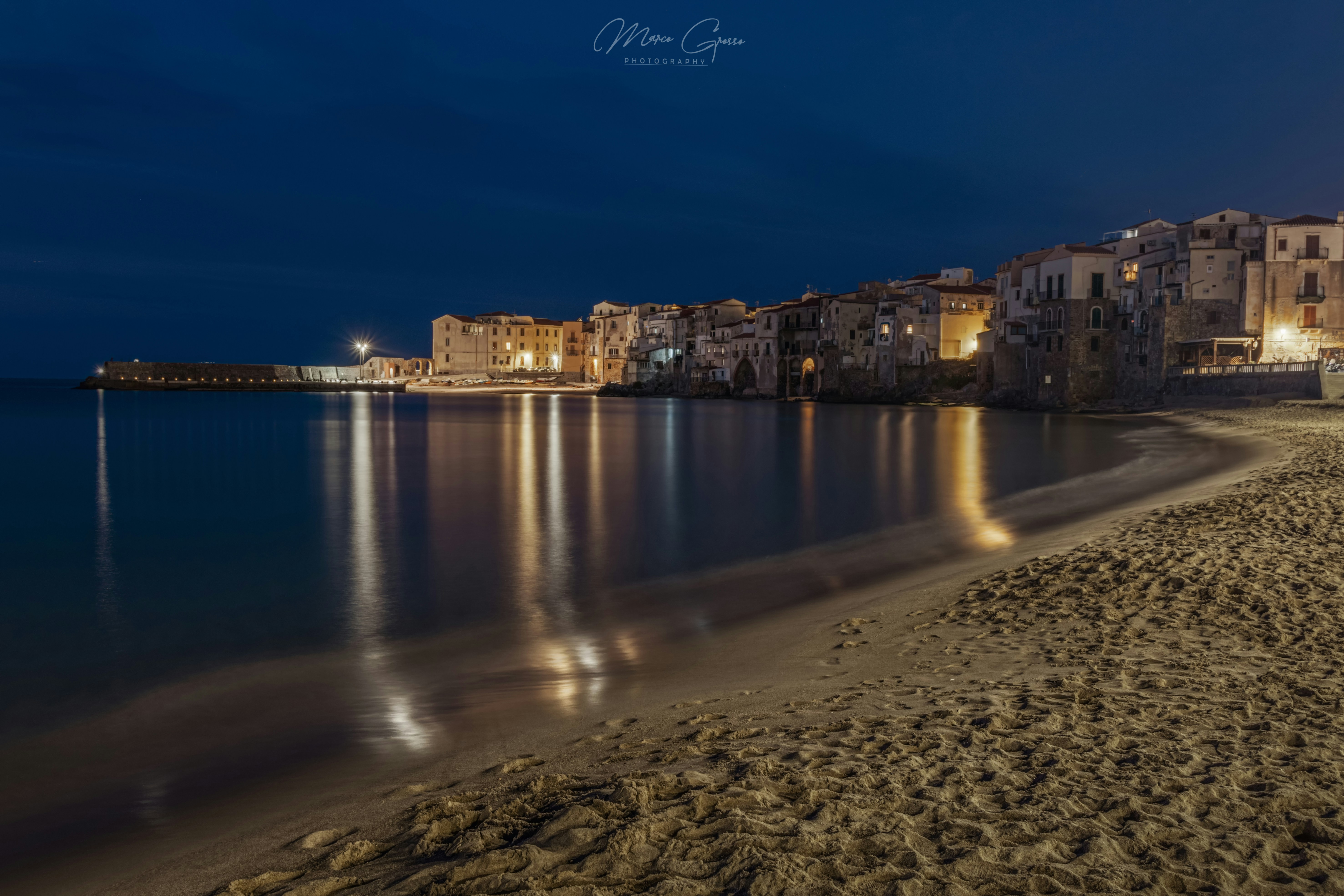 Moonlit Marina: Quiet Shoreline of a Mediterranean Town