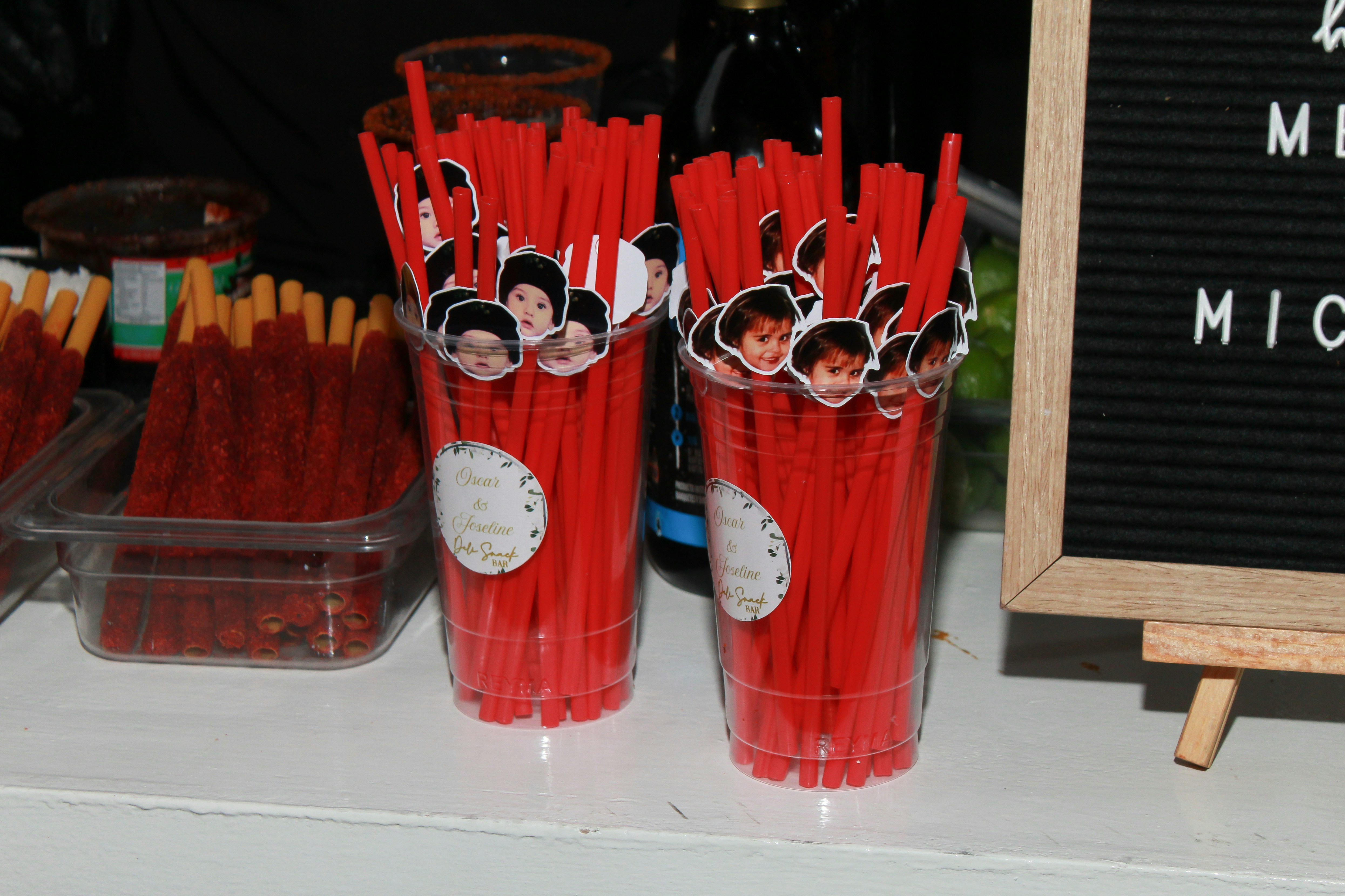 Red Cup Harvest: Celebration Straws with Photo-Decorated Ends