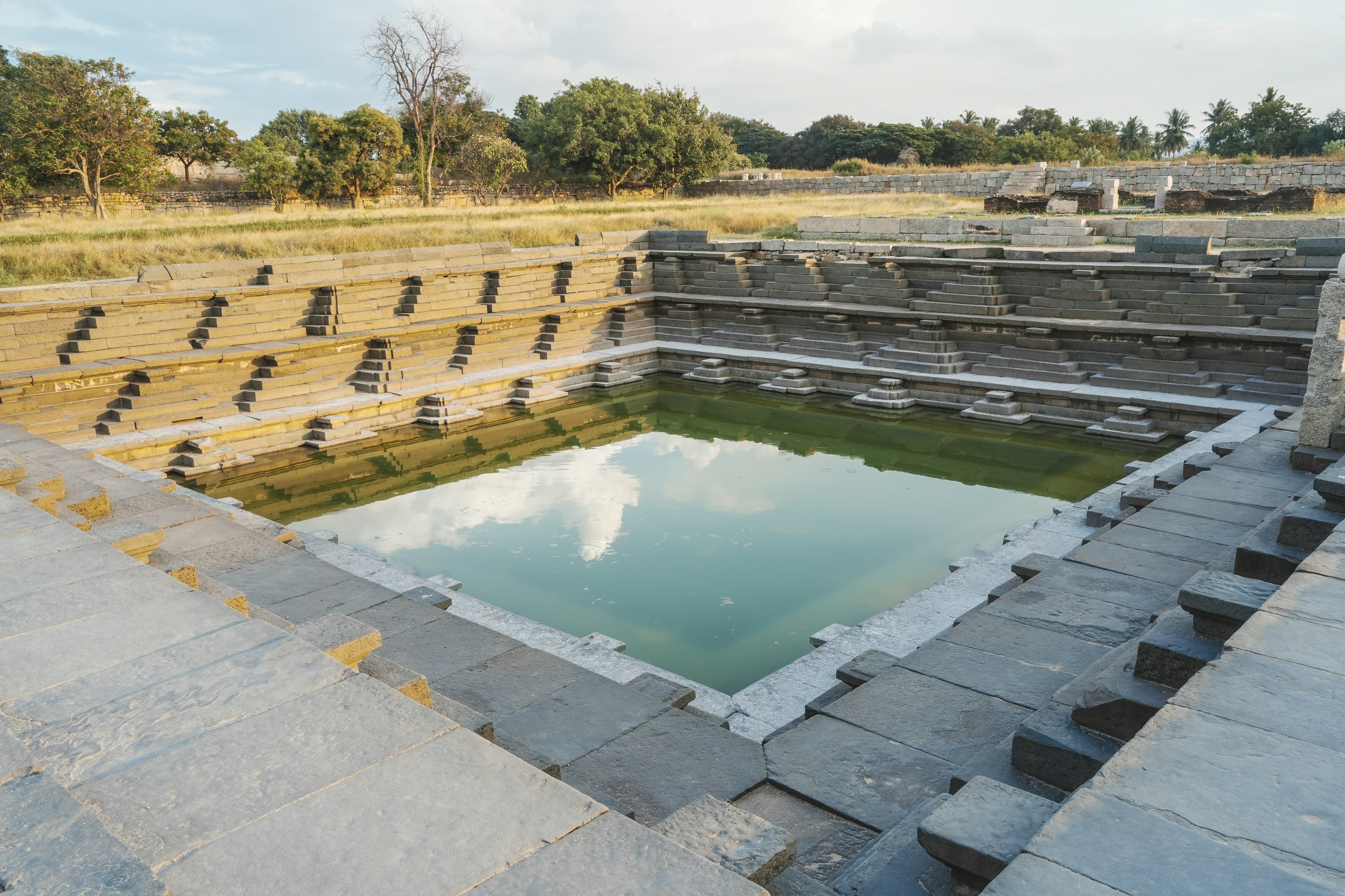 Stone Amphitheater Pool: Echoes of Water and Steps
