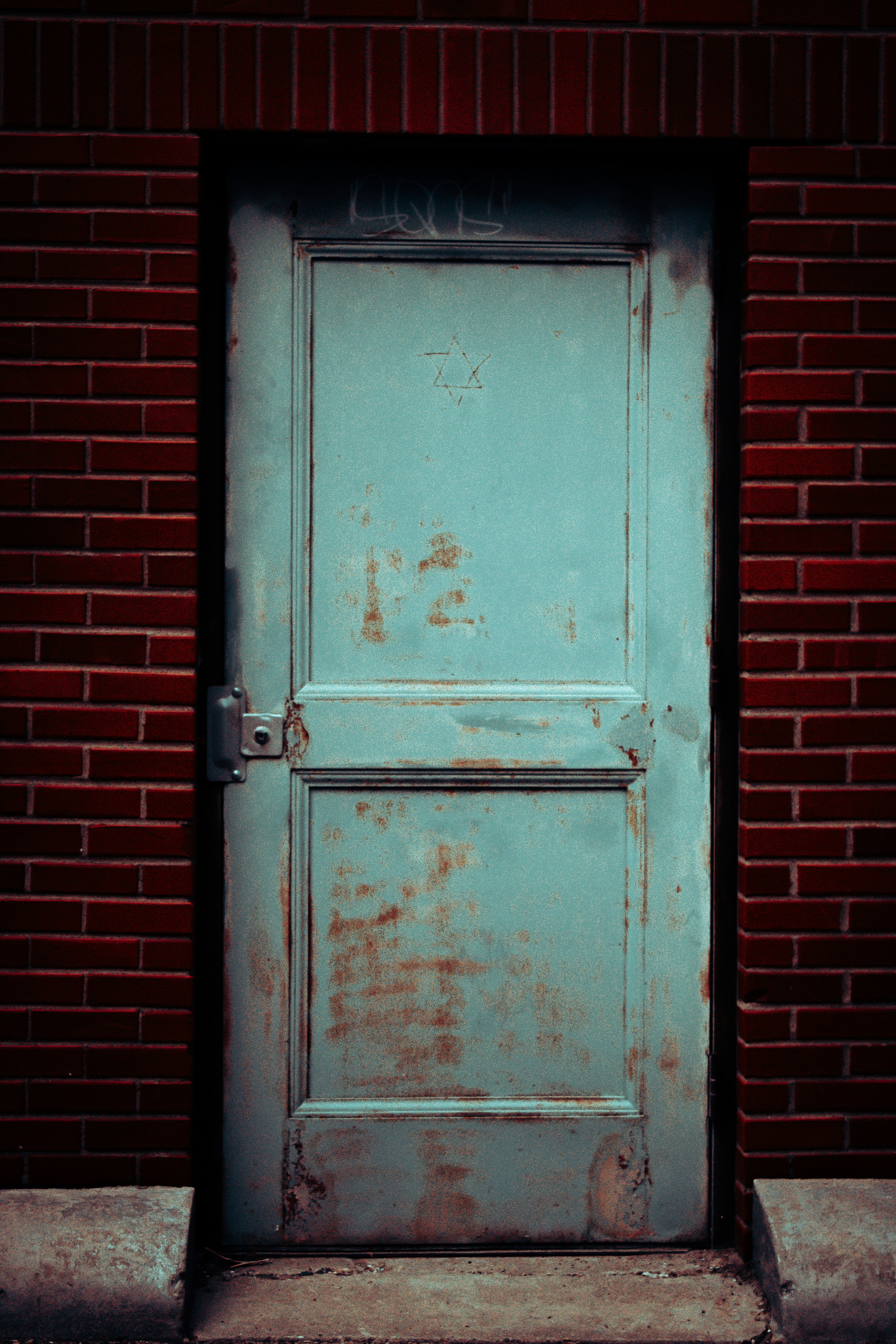 Old door in an alley.