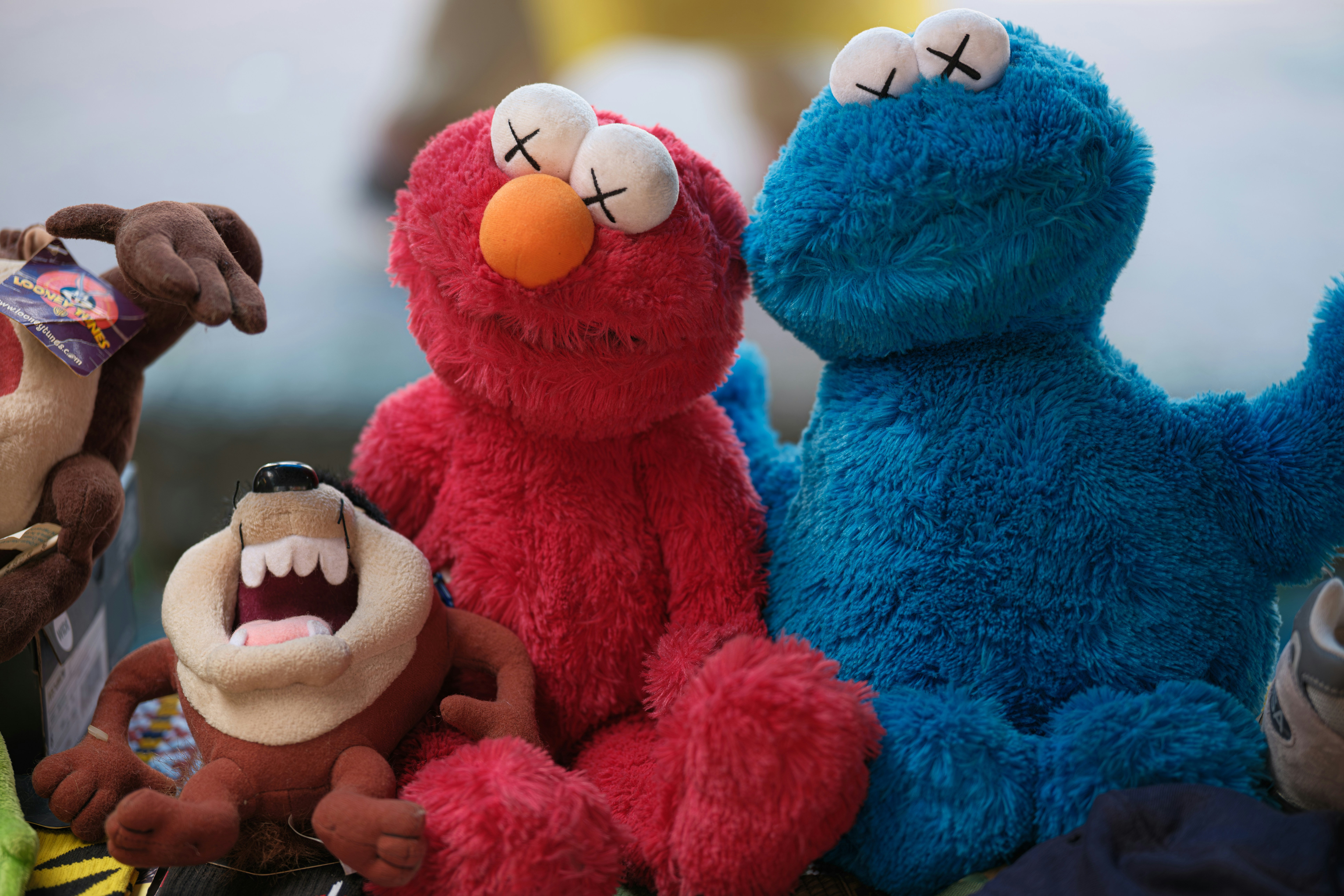 Elmo & Cookie monster at flea market
