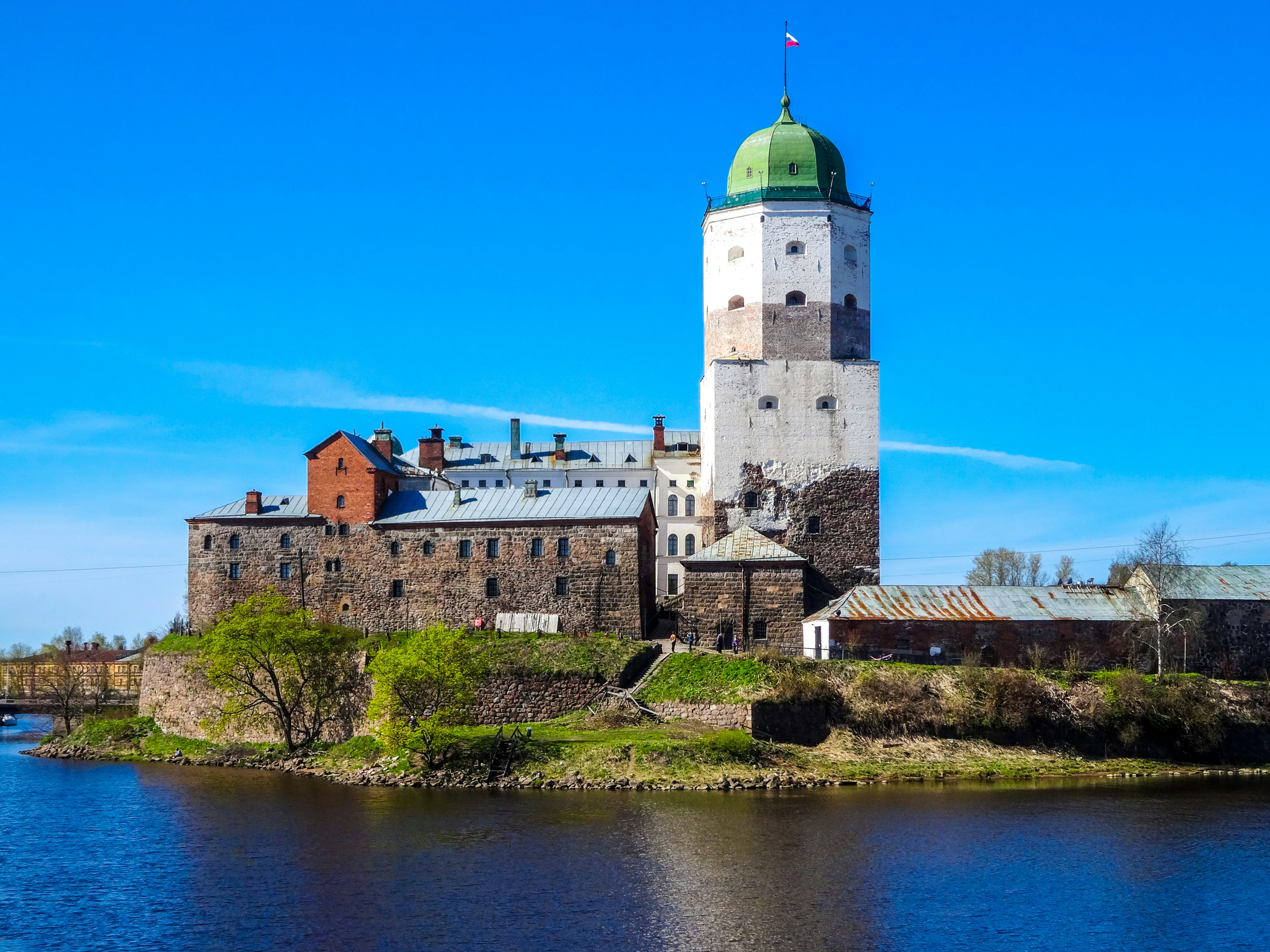 Towering Fortress Over Calm Waters