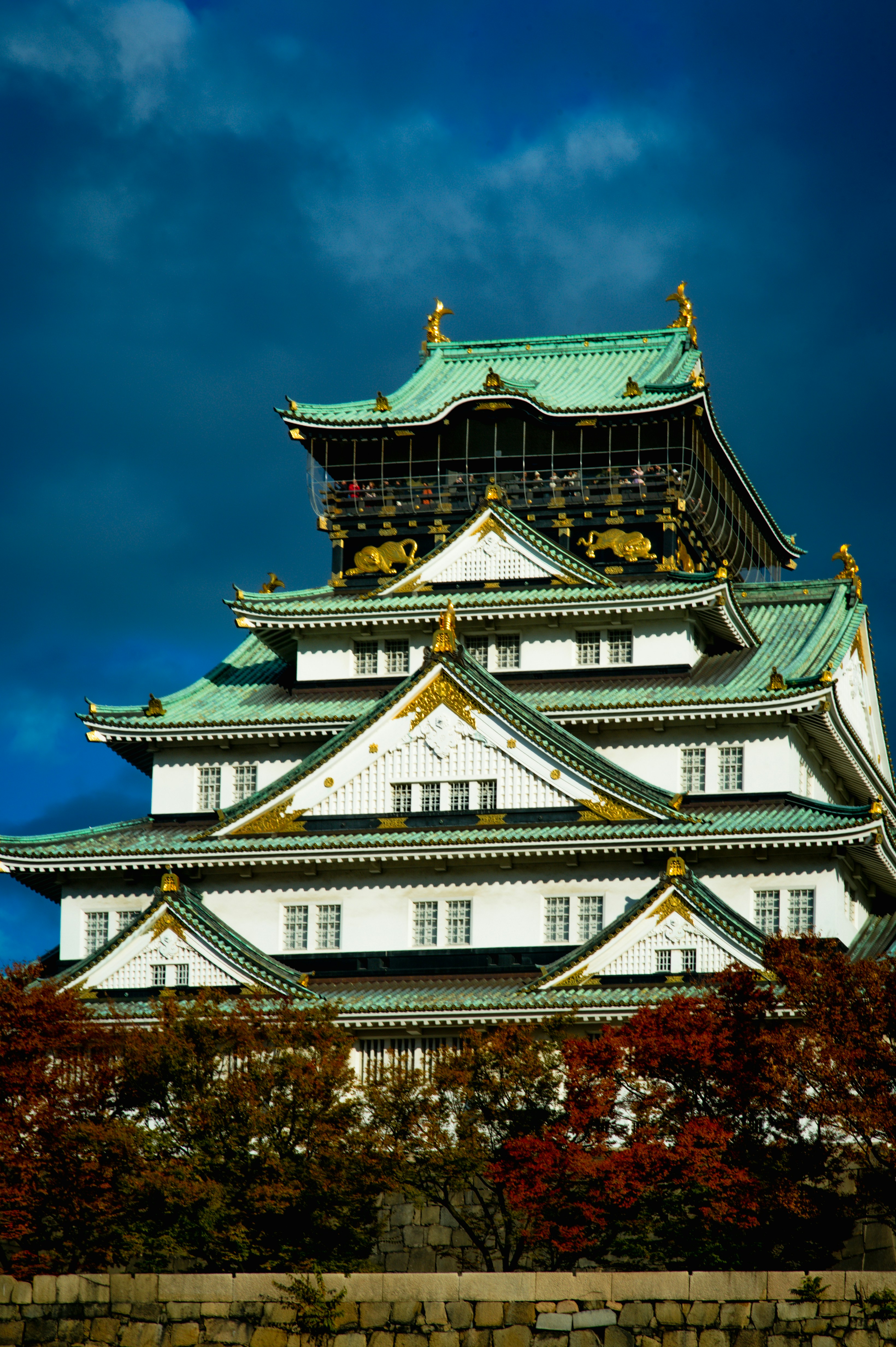 Emerald Rooflines: A Multi-Tiered Castle Defining the Skyline
