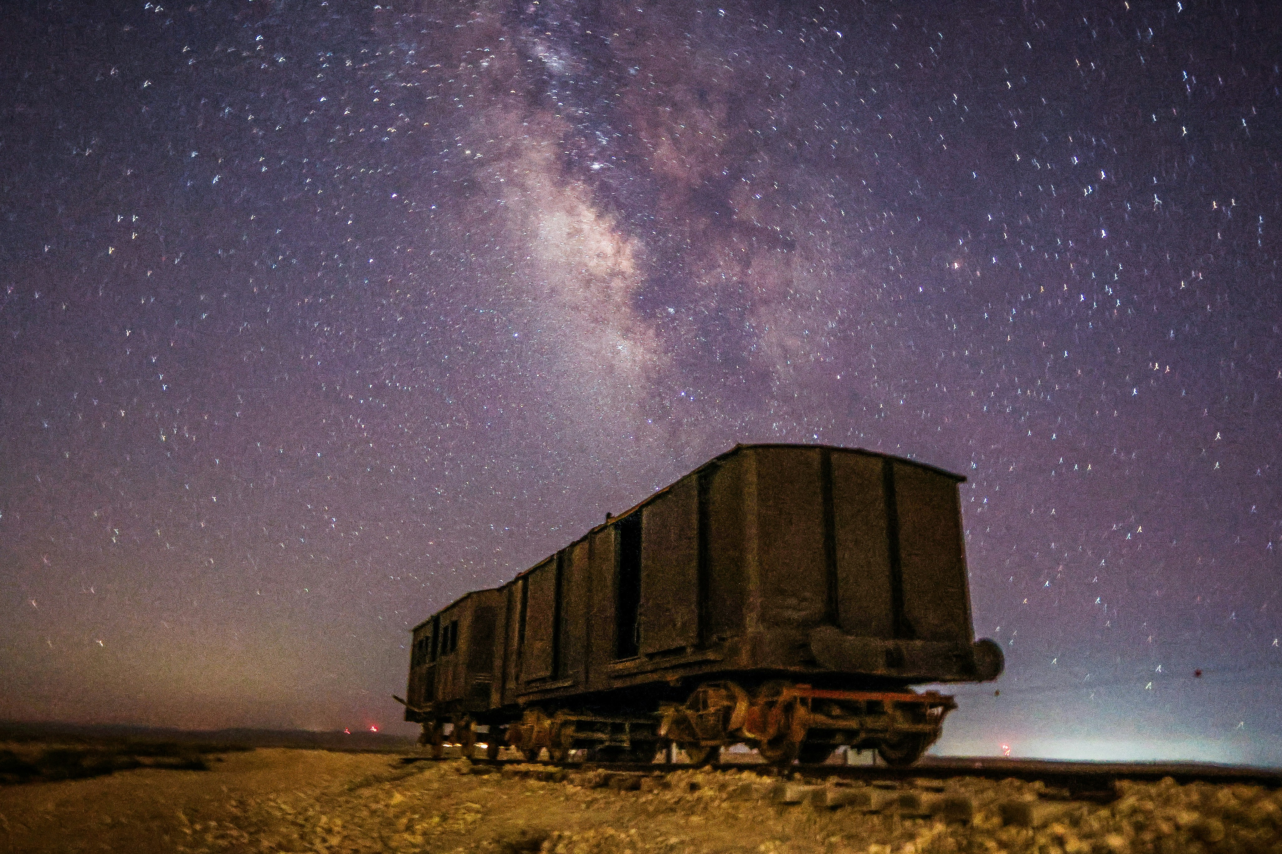 Milky Way Over the Silent Freight Car