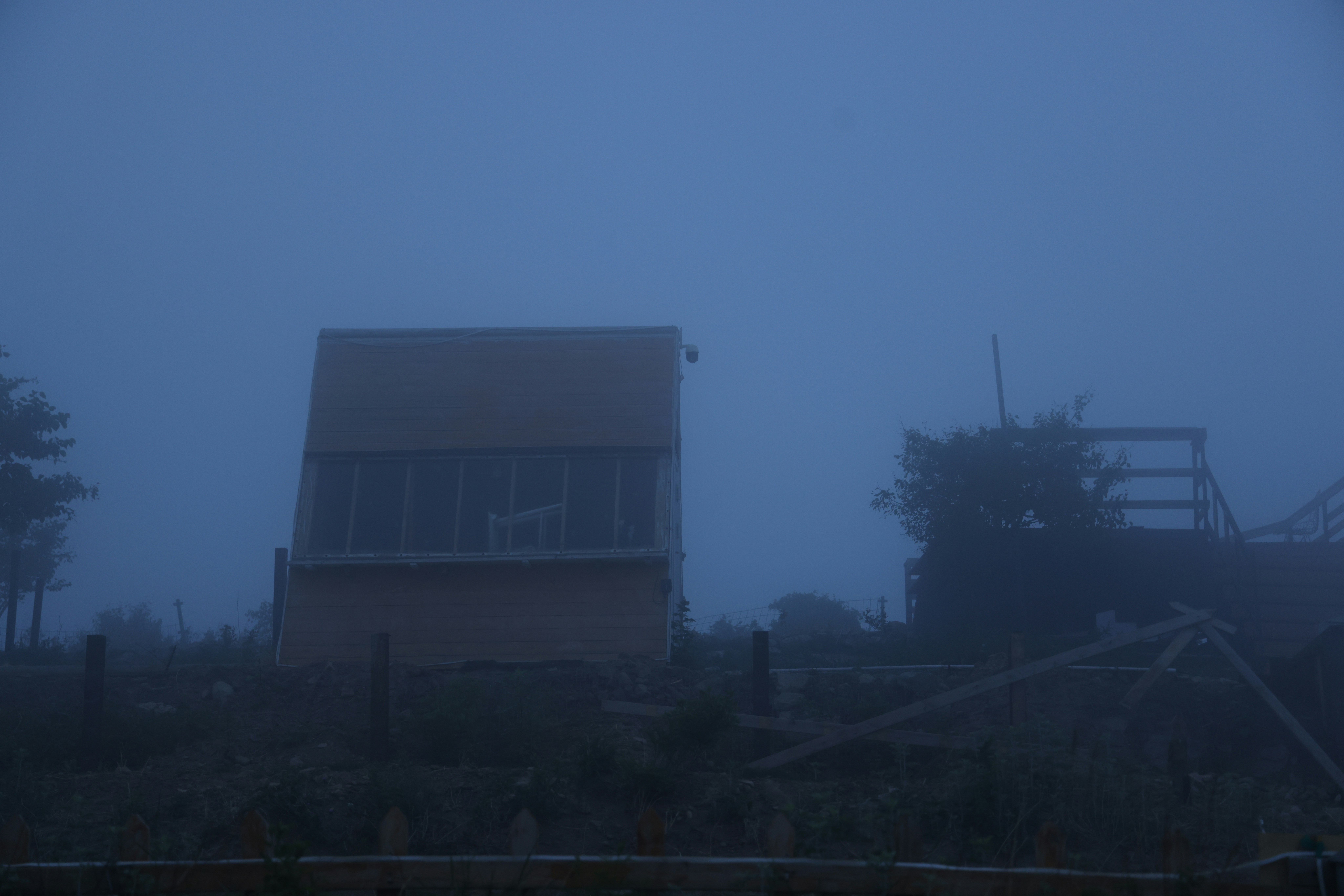 Blue Mist Observatory in the Fog