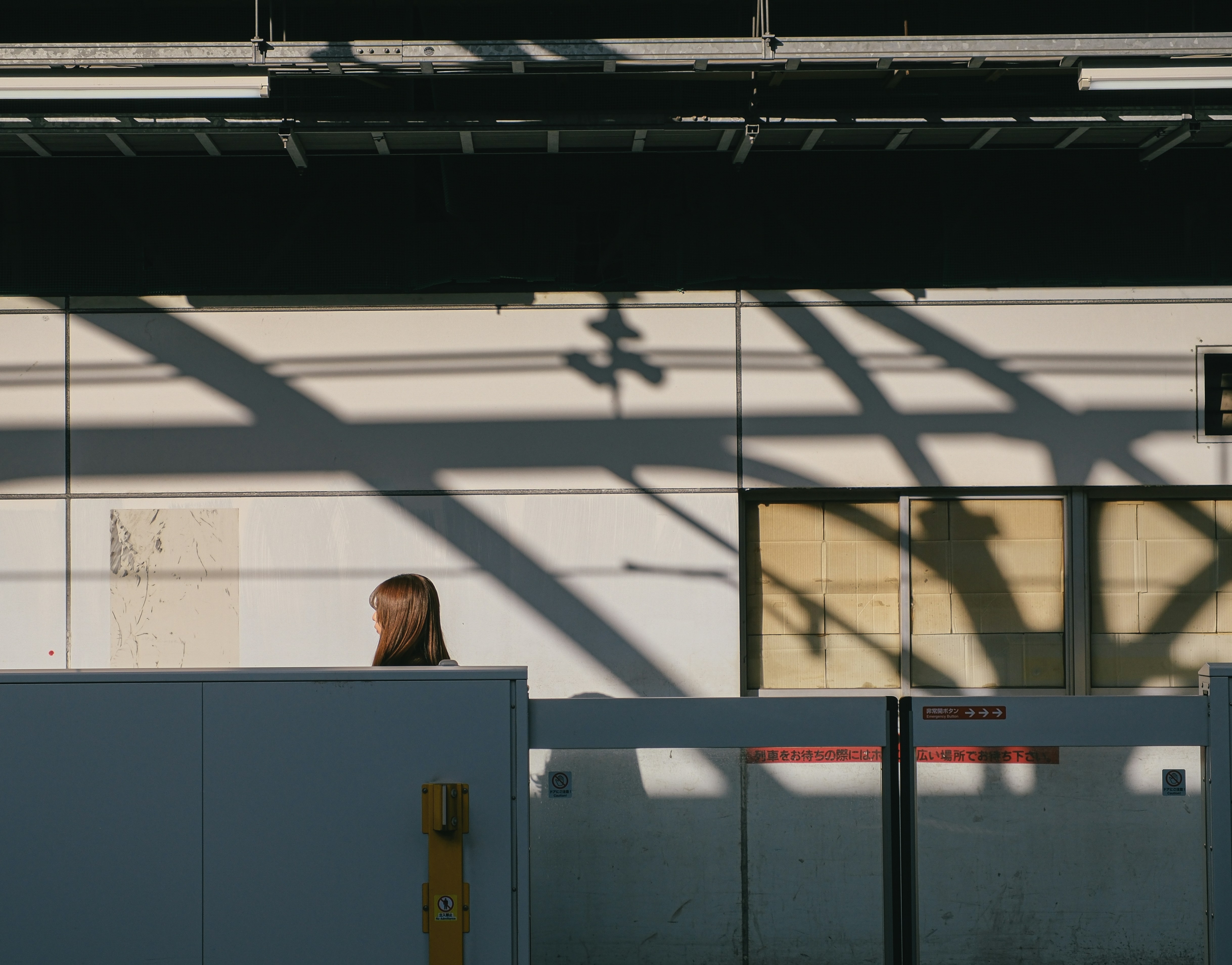 Shadowed Platform: A Quiet Figure at the Edge of the Line