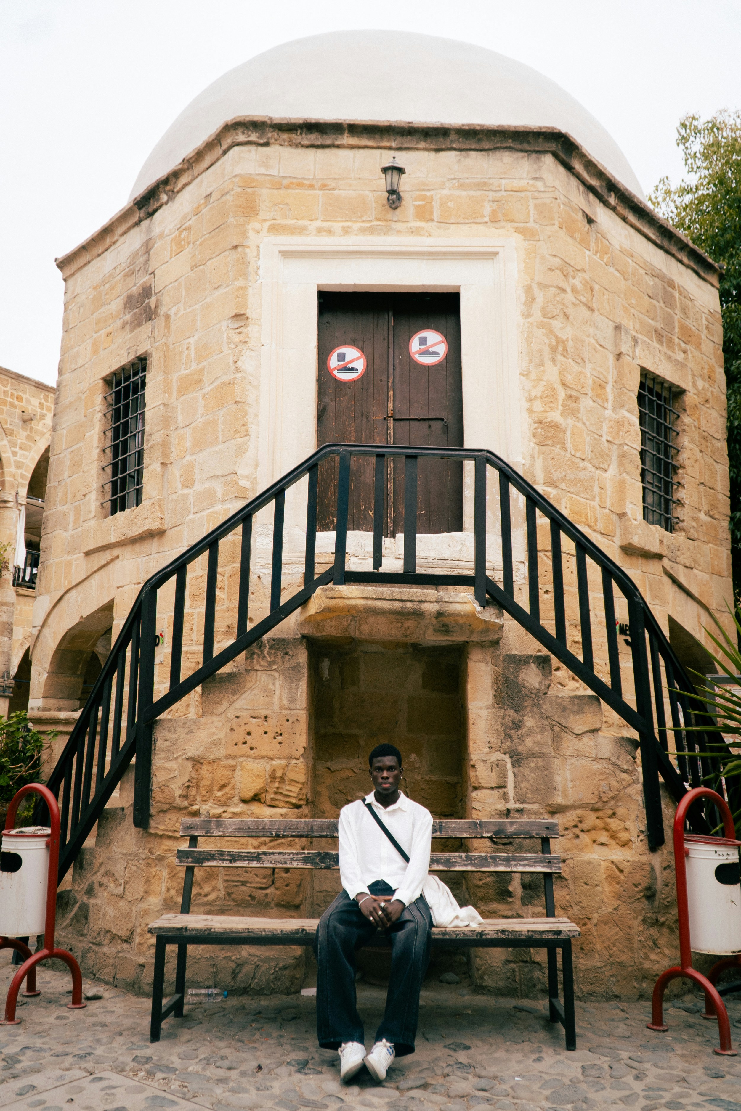 Portrait in Front of the Stone Observatory