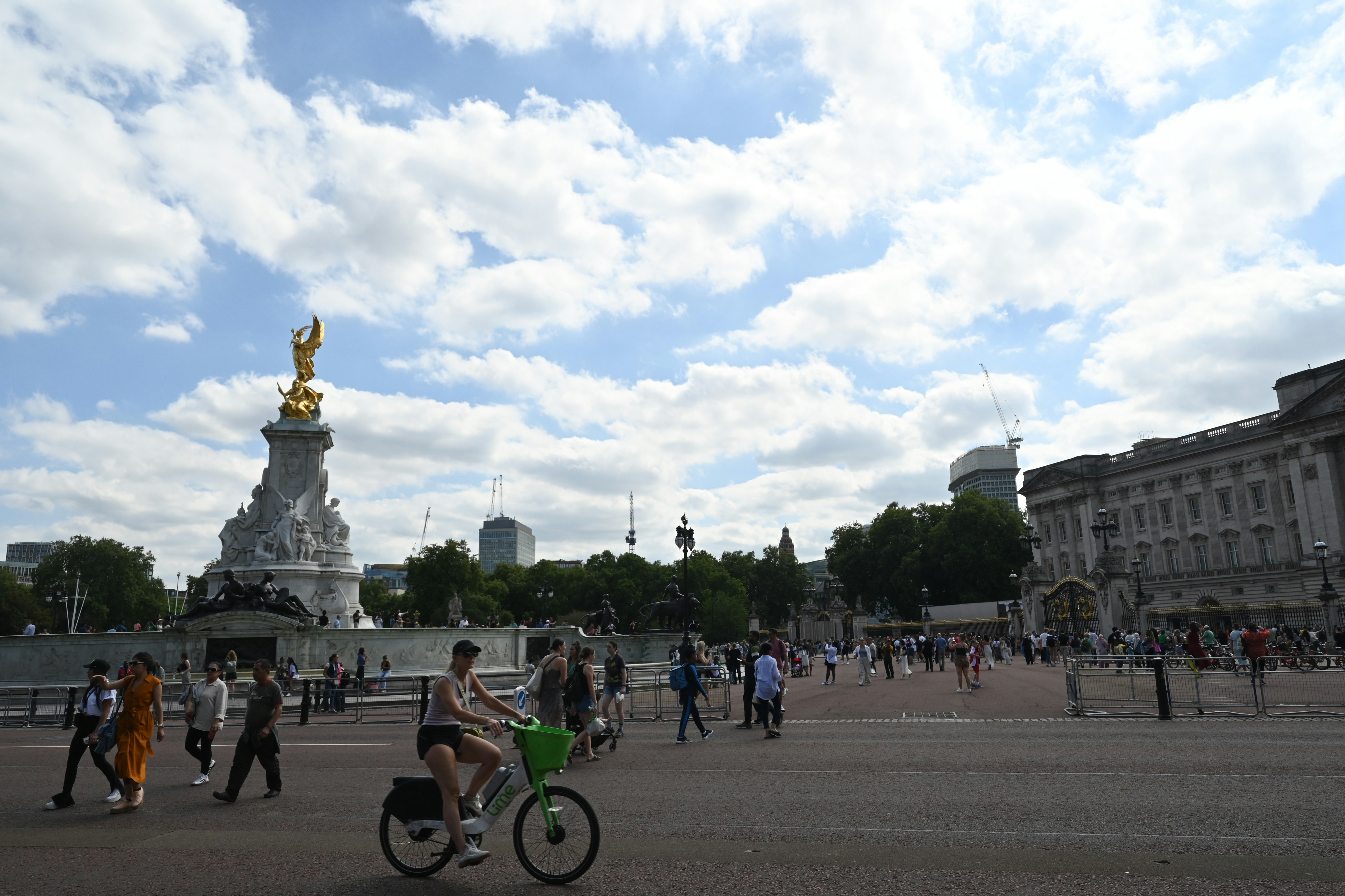 Statue of Victory Overlooking a Bustling City Square