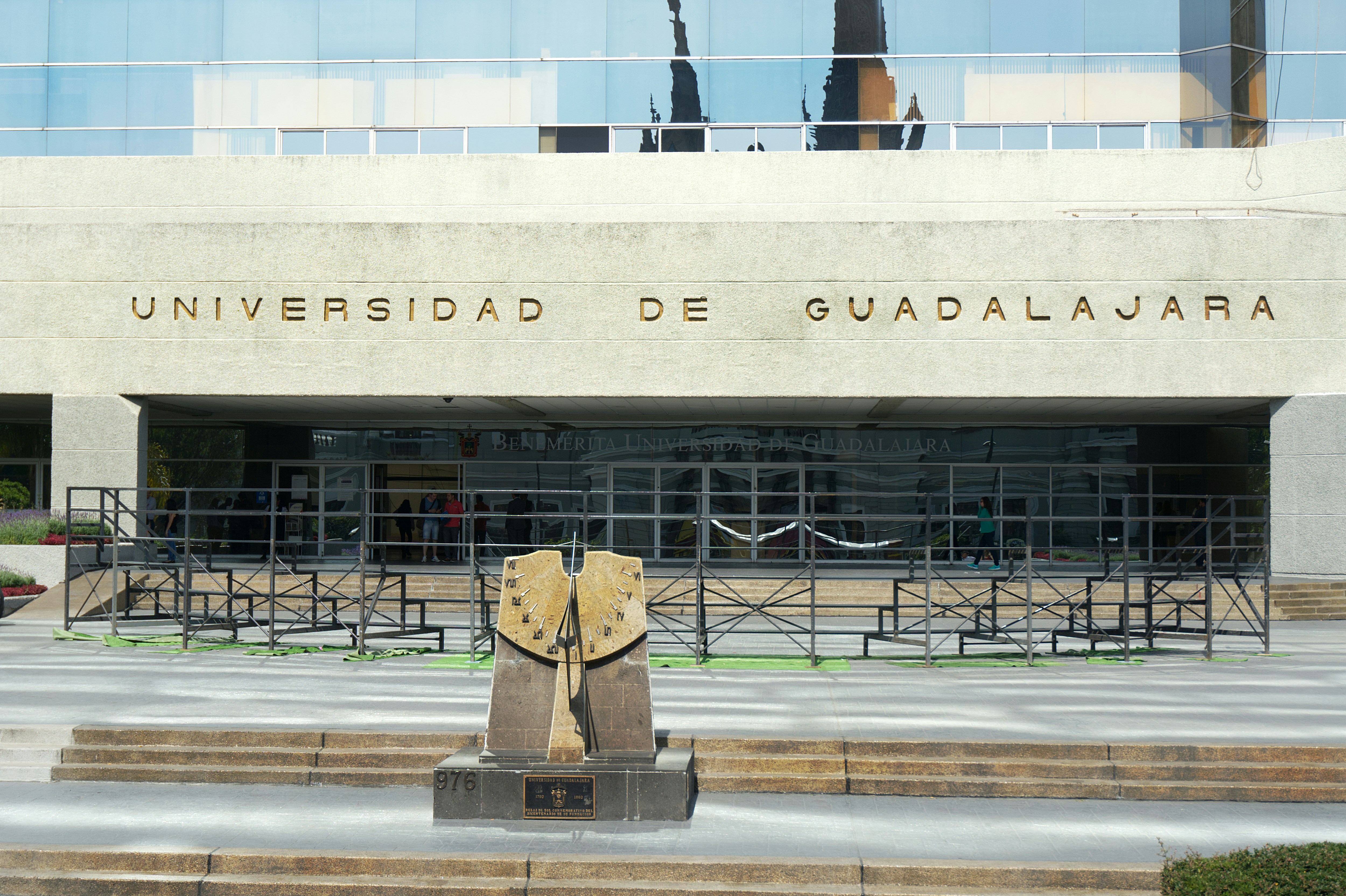 UDG (Universidad de Guadalajara) building with a sundial