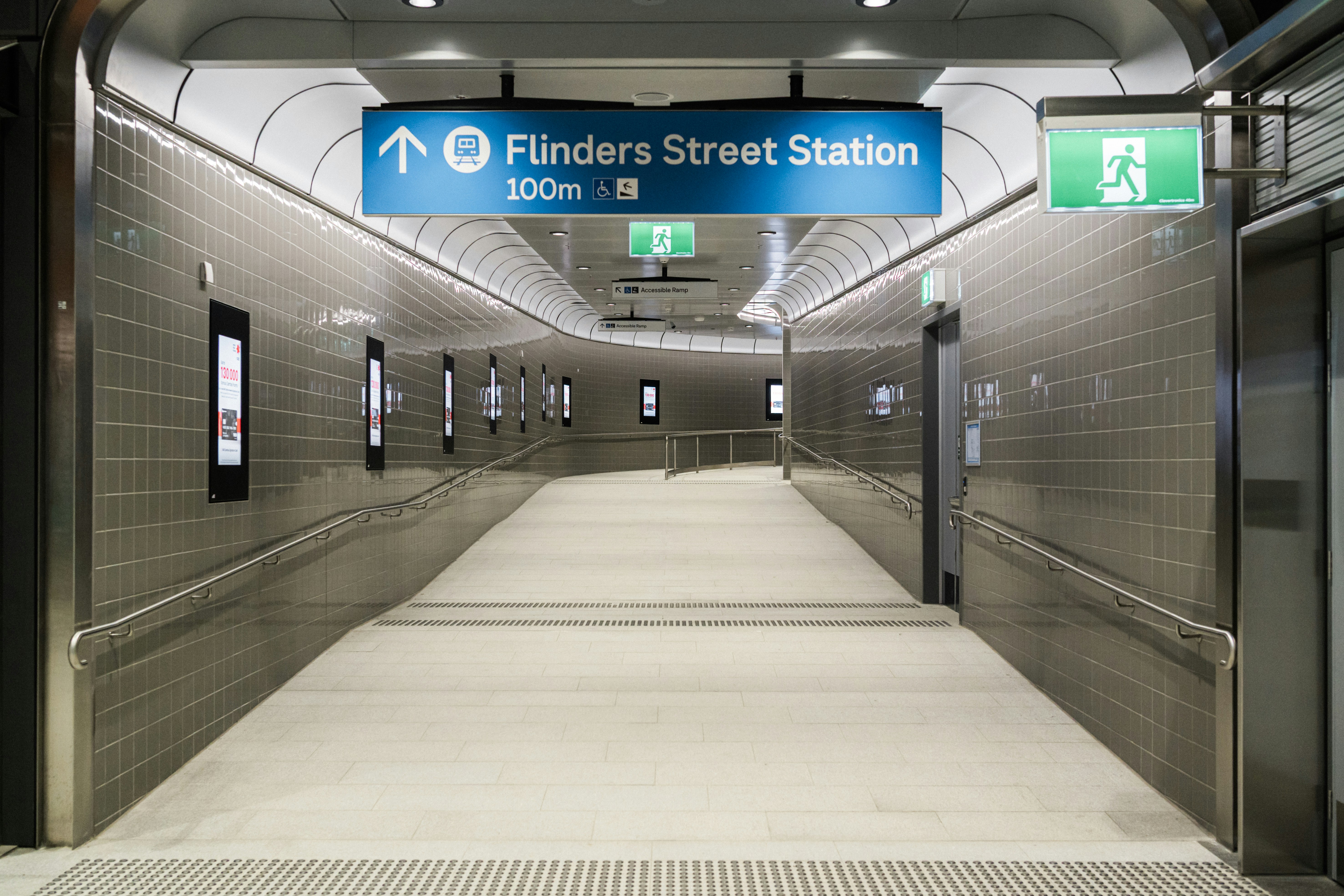 Flinders Street Station connection from Town Hall Station in Melbourne.