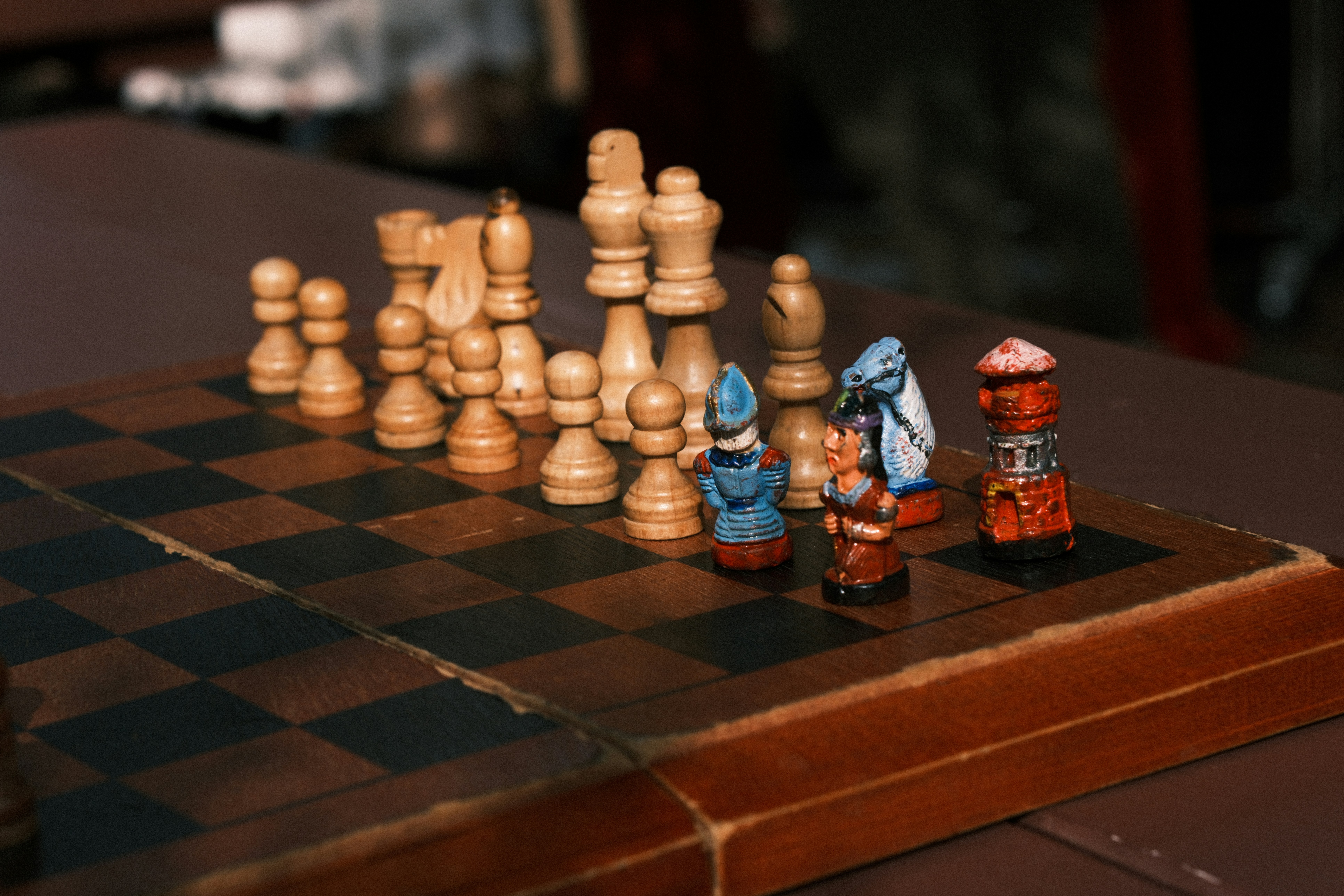 Chessboard Caravan: Humble Stacks Ready for an Impromptu Match