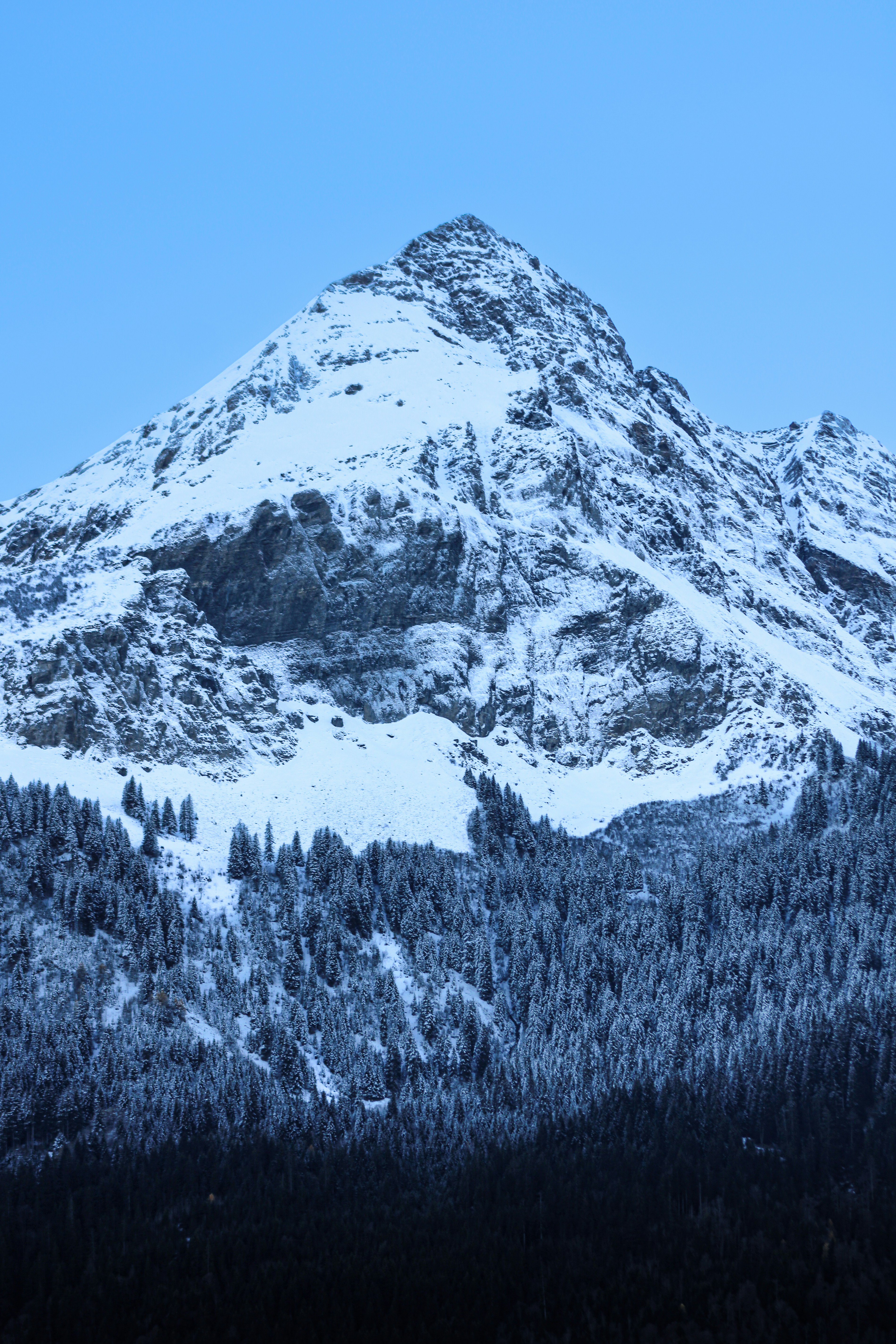 Snow-covered mountain peak above a dark forestThe Quiet Atlas
