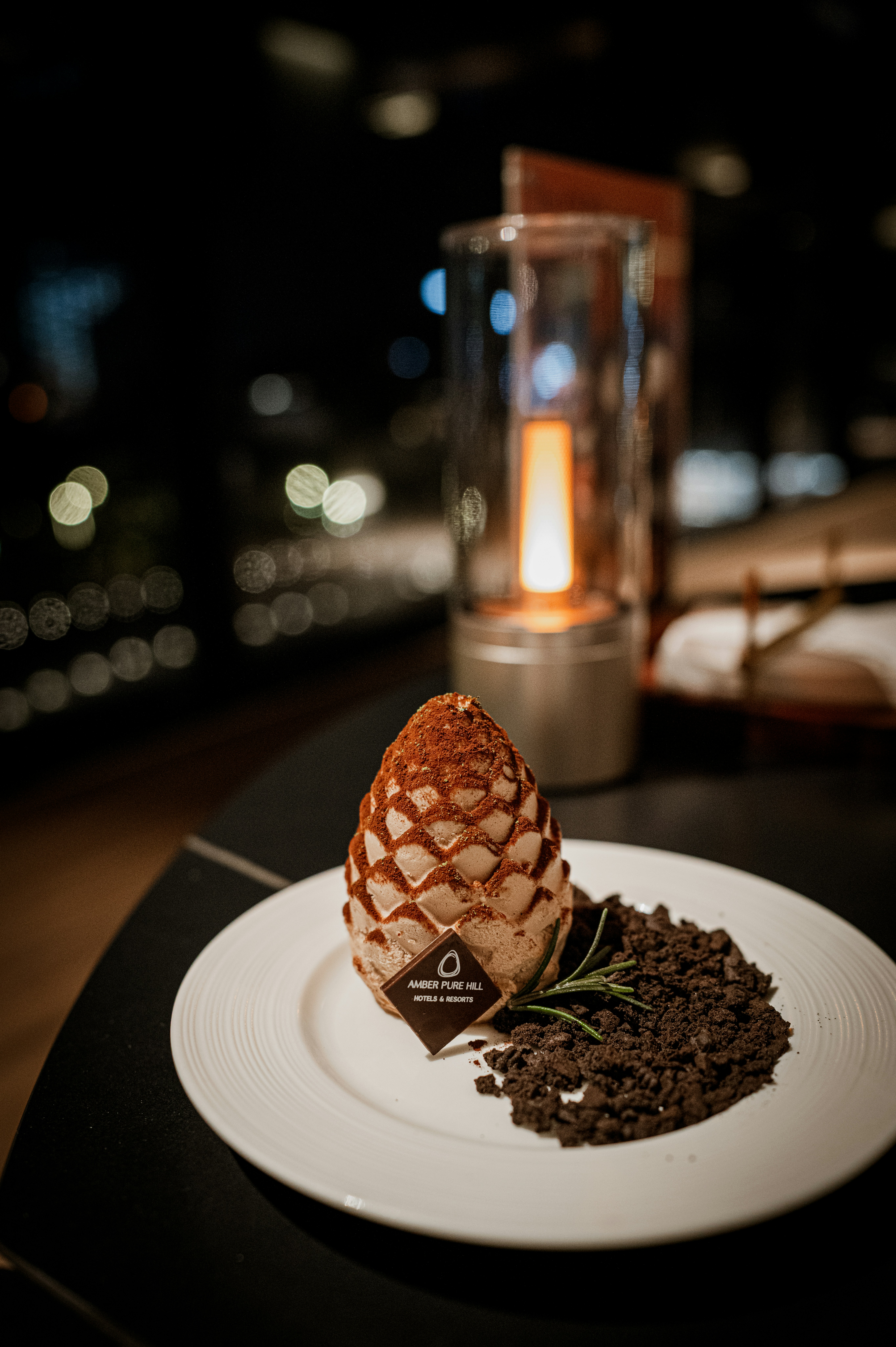 A Rustic Cone: Dessert at Dusk on a Quiet Balcony