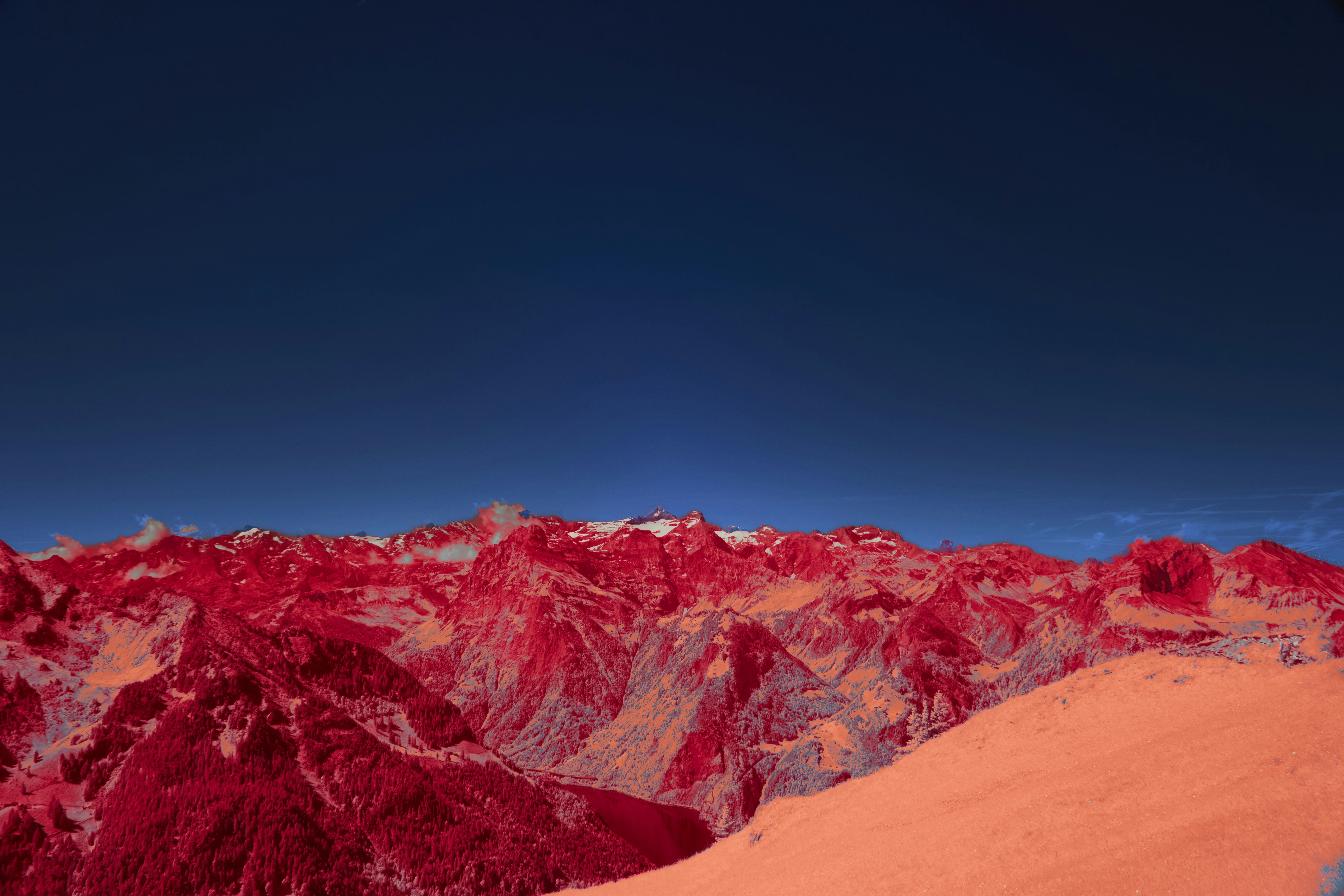 Crimson Range Under a Velvet Sky