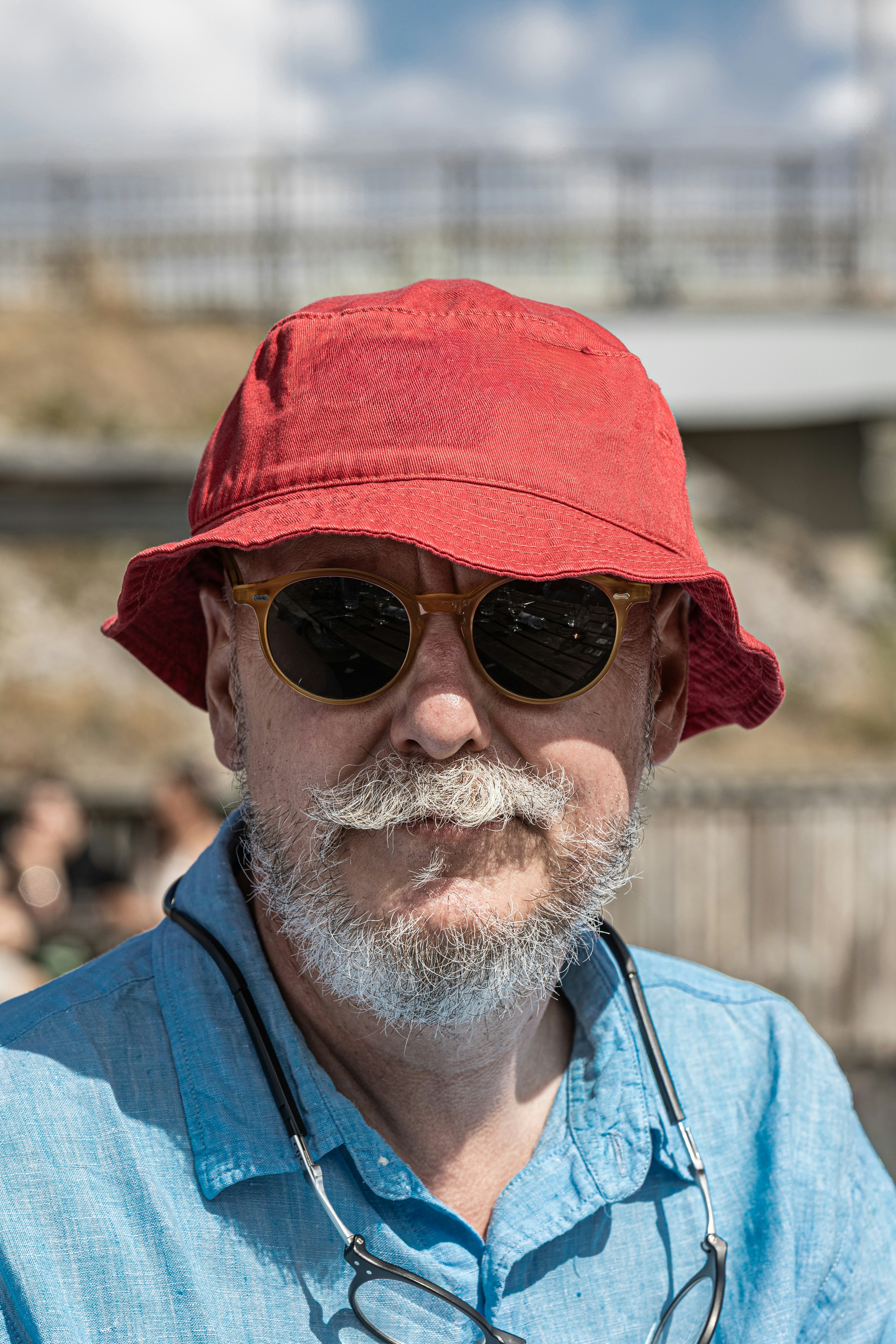 A middle aged man with sunglasses