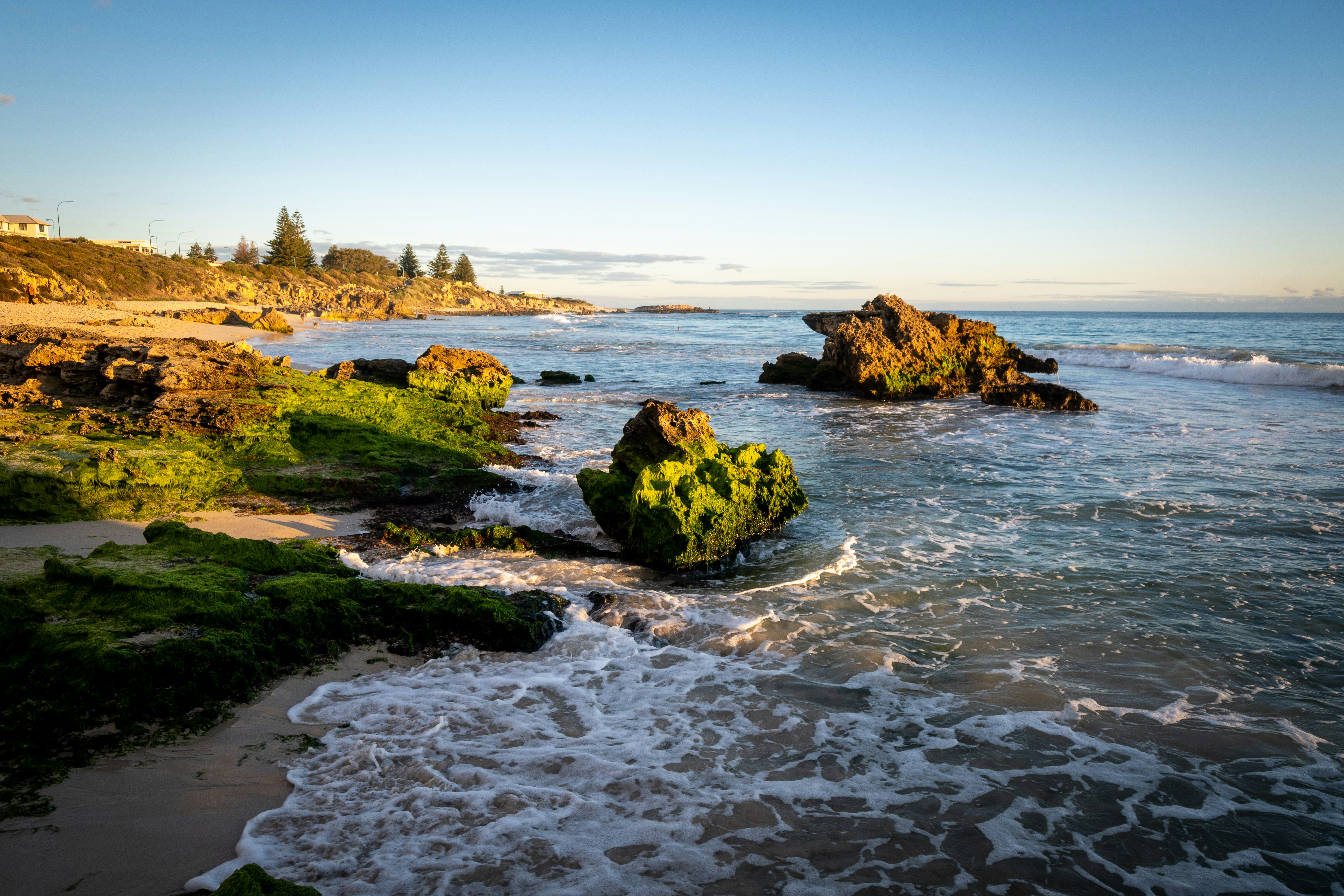 Golden Shoreline Under a Quiet Sky