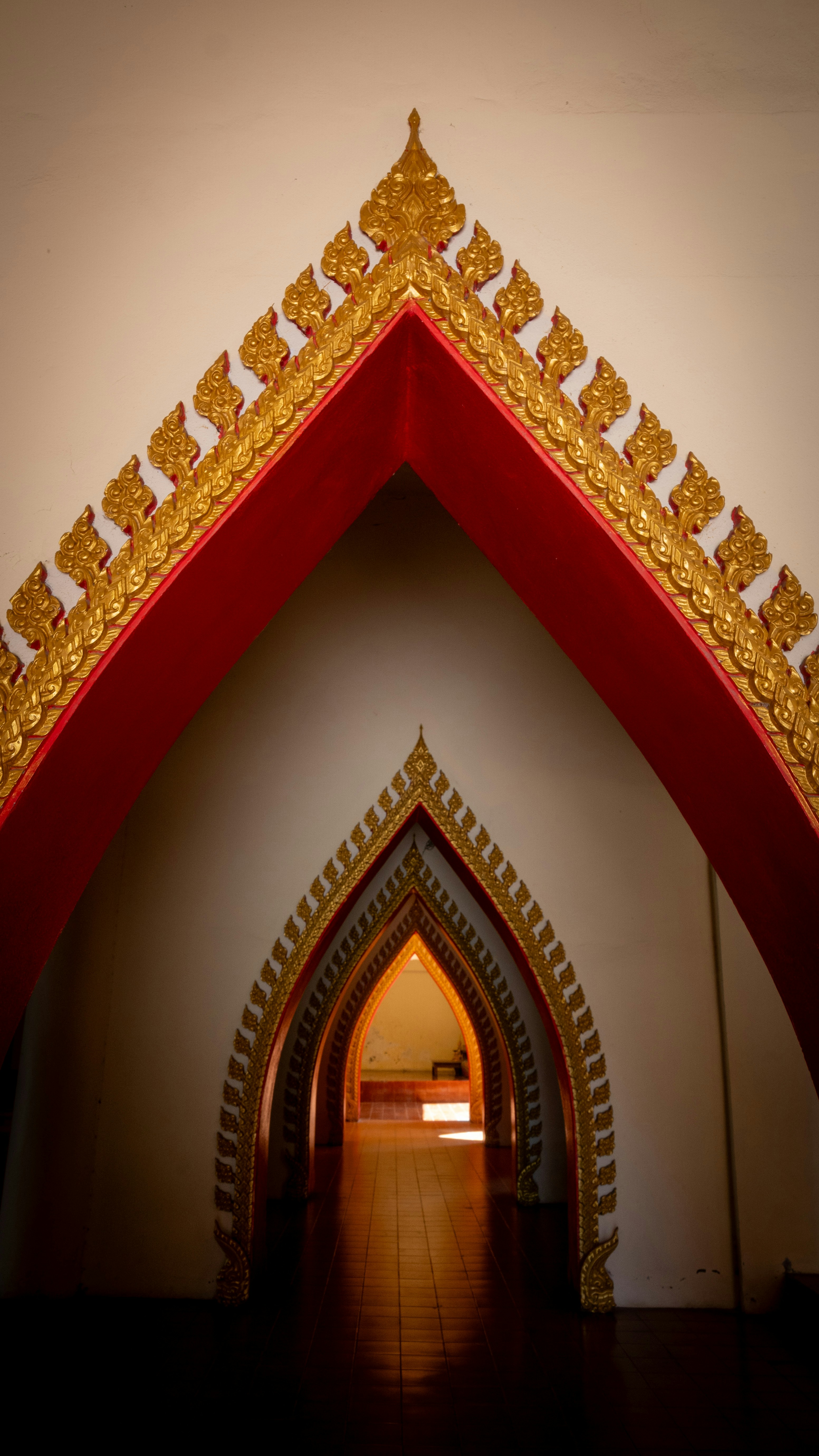 Golden Archway Through Time: Nested Temples Illuminated