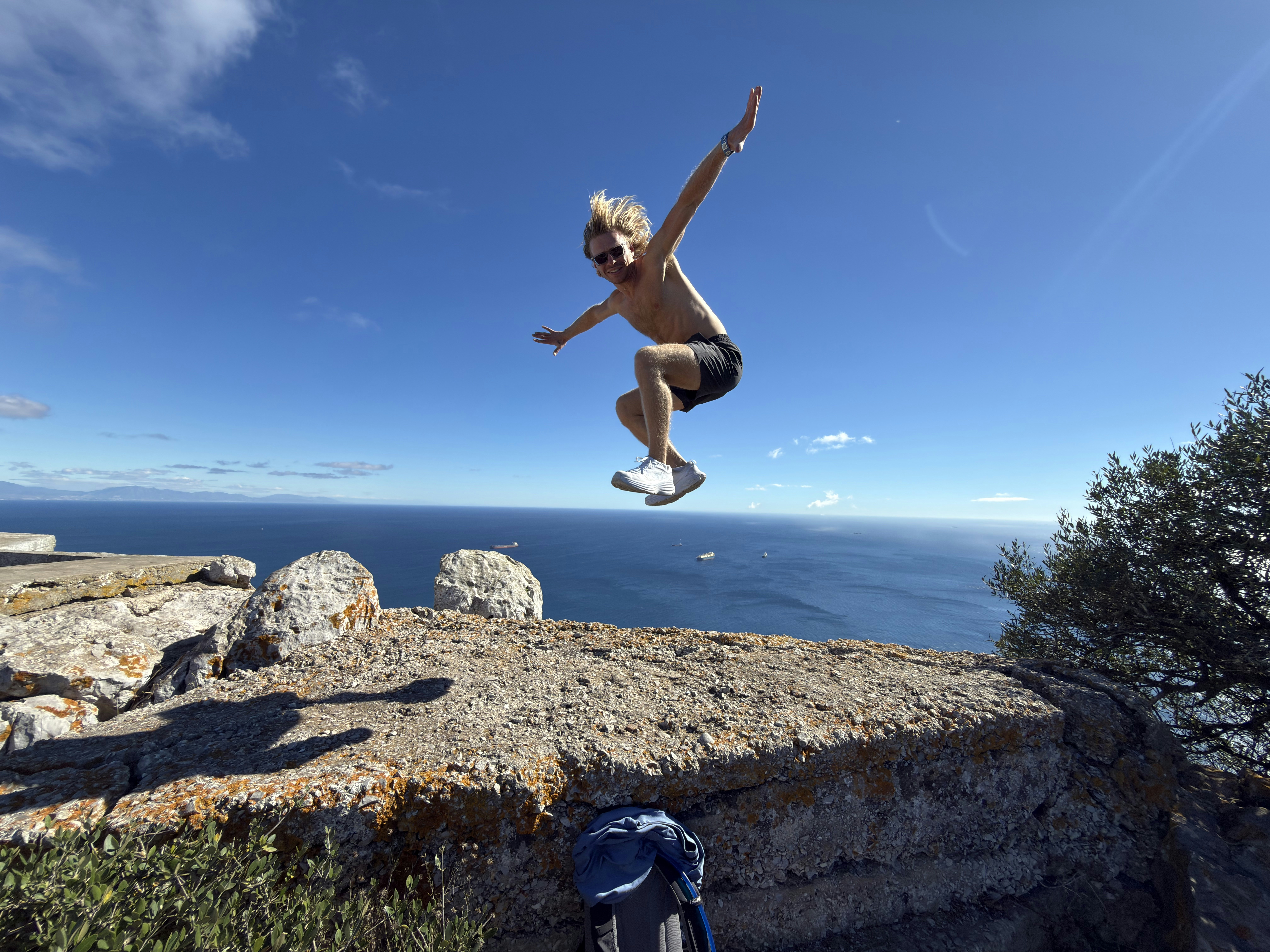 Leap Above the Clifftop: A Jump with Ocean Vista
