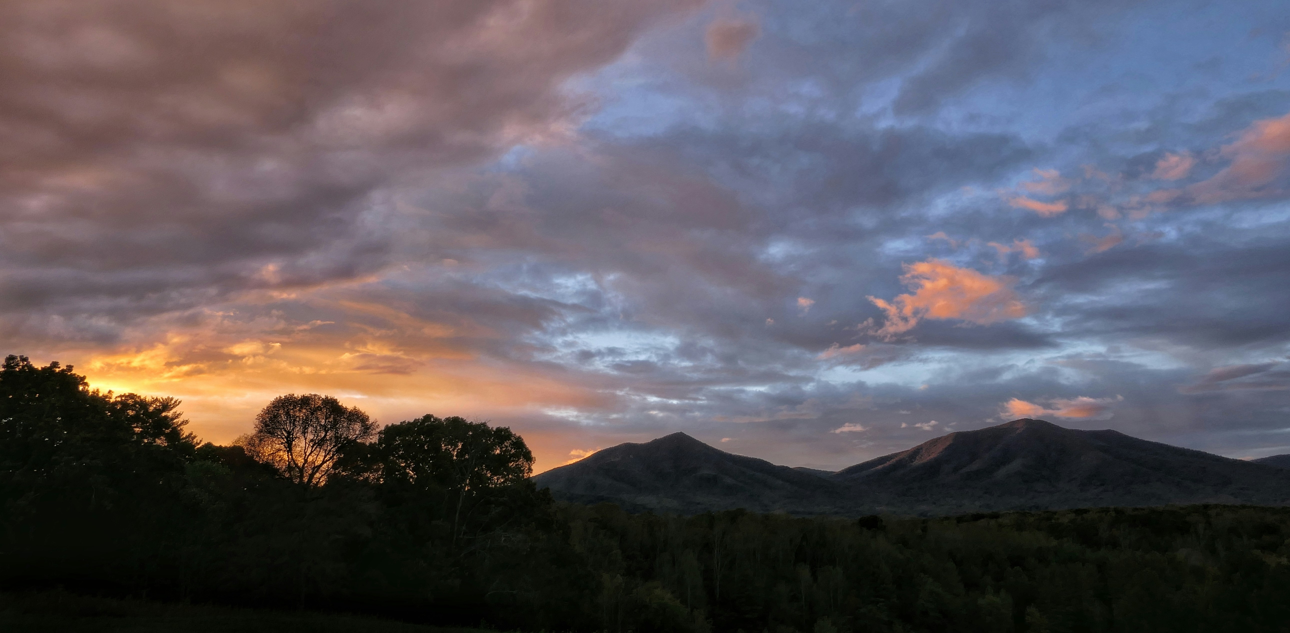 Sunset along Blue Ridge Mountains VA USA