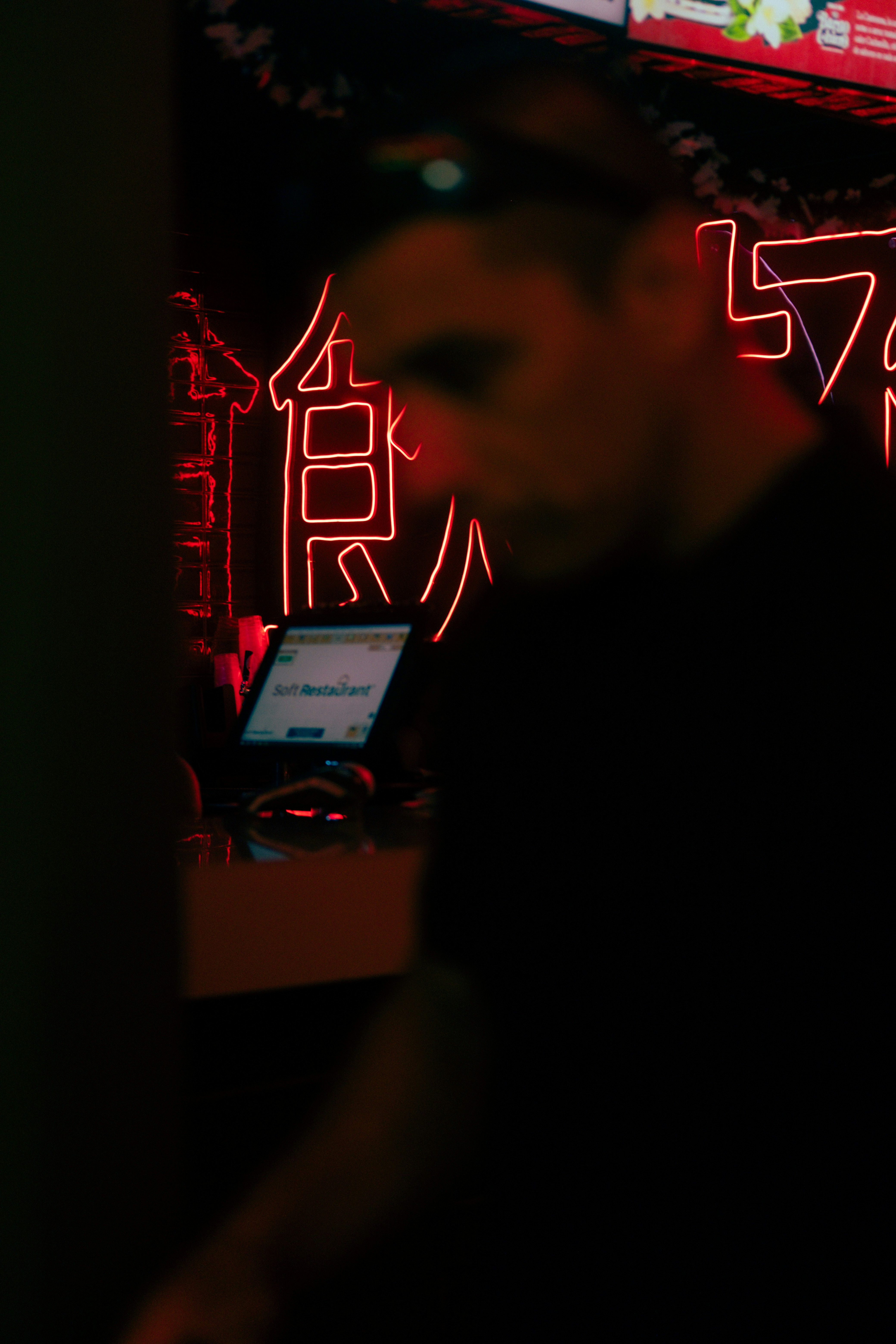Neon Portrait in a Velvet Nightclub