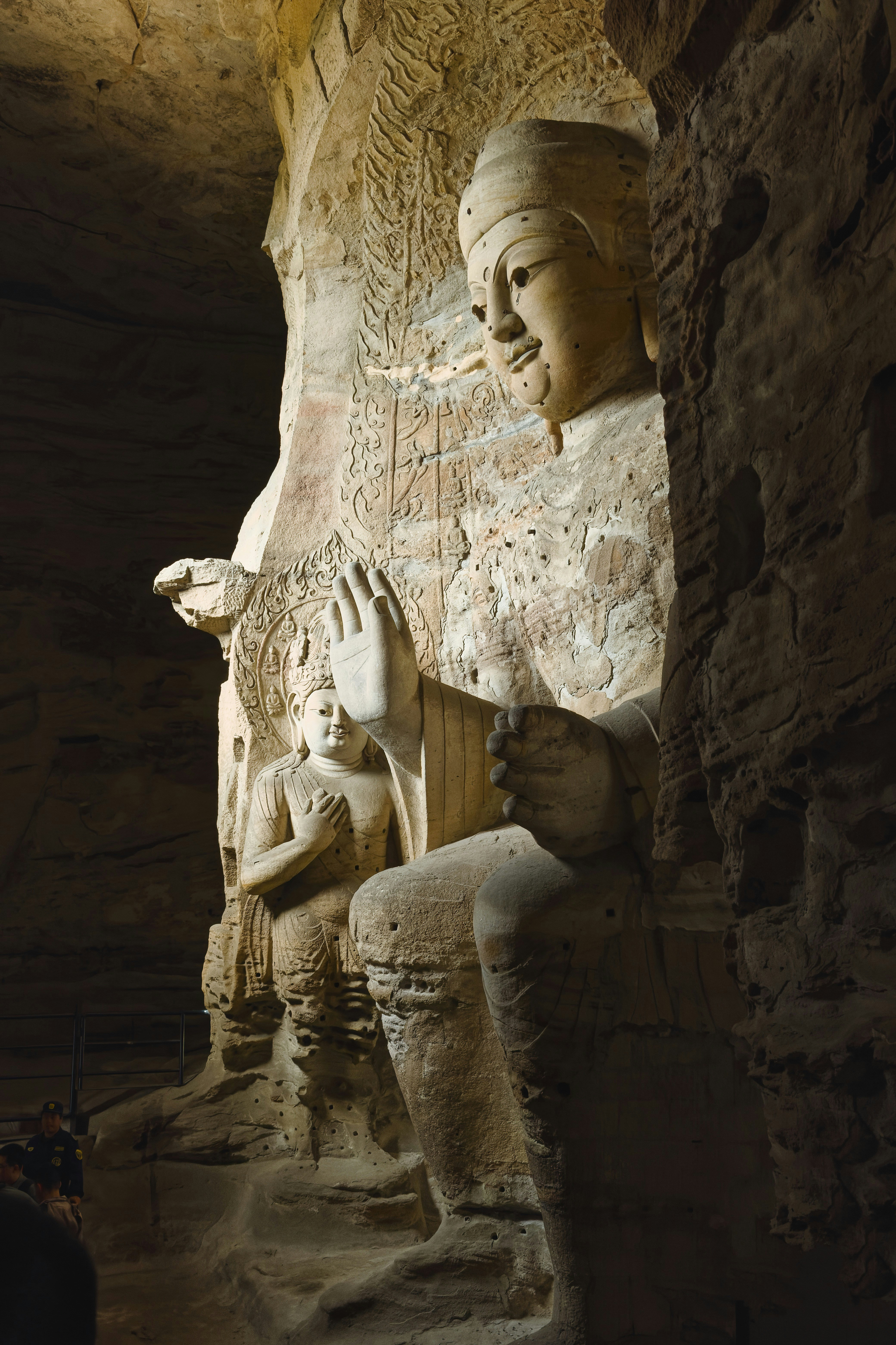 Silhouetted Guardian: A Quiet Shrine Carved in Stone