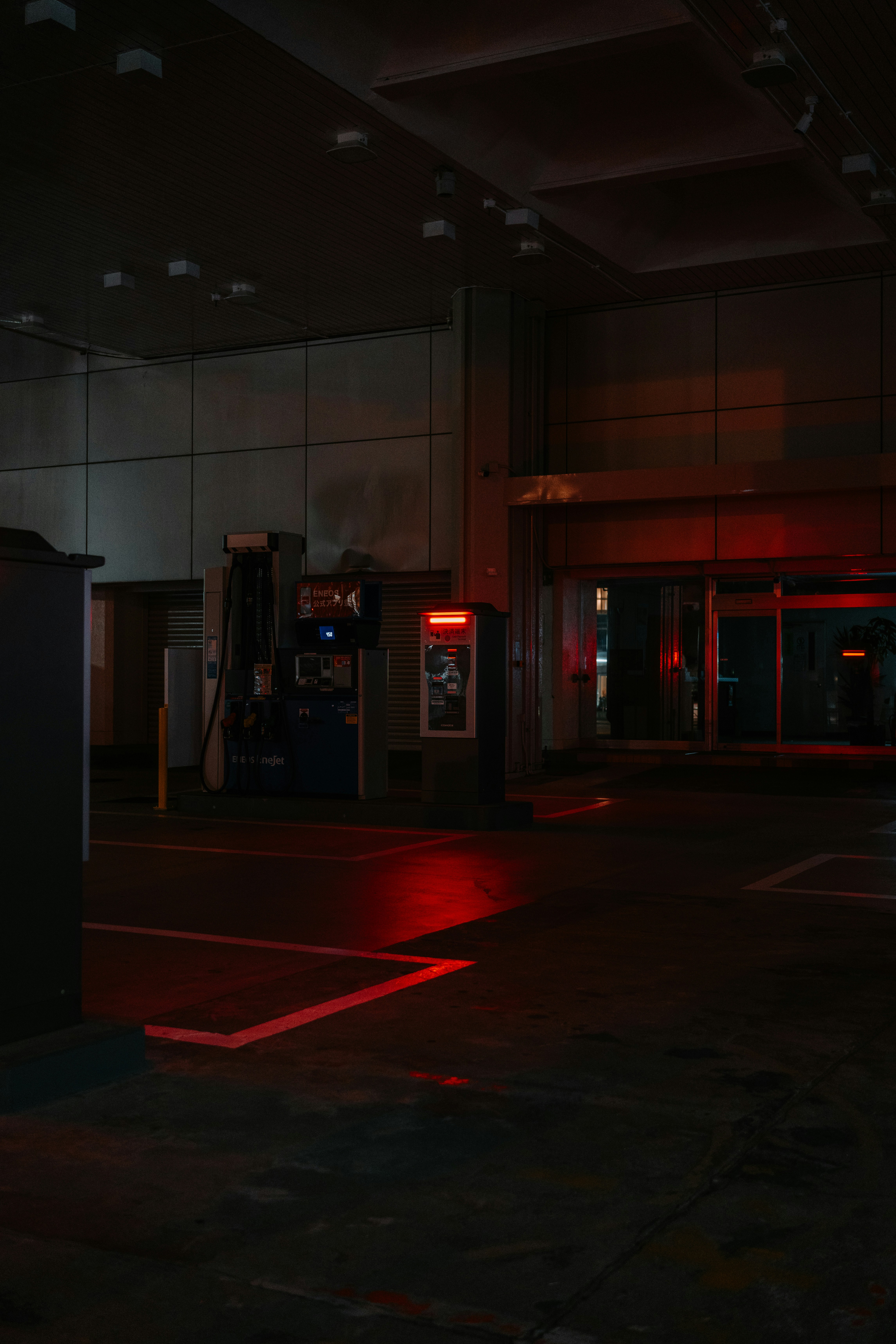 Red Neon at the Empty Gate