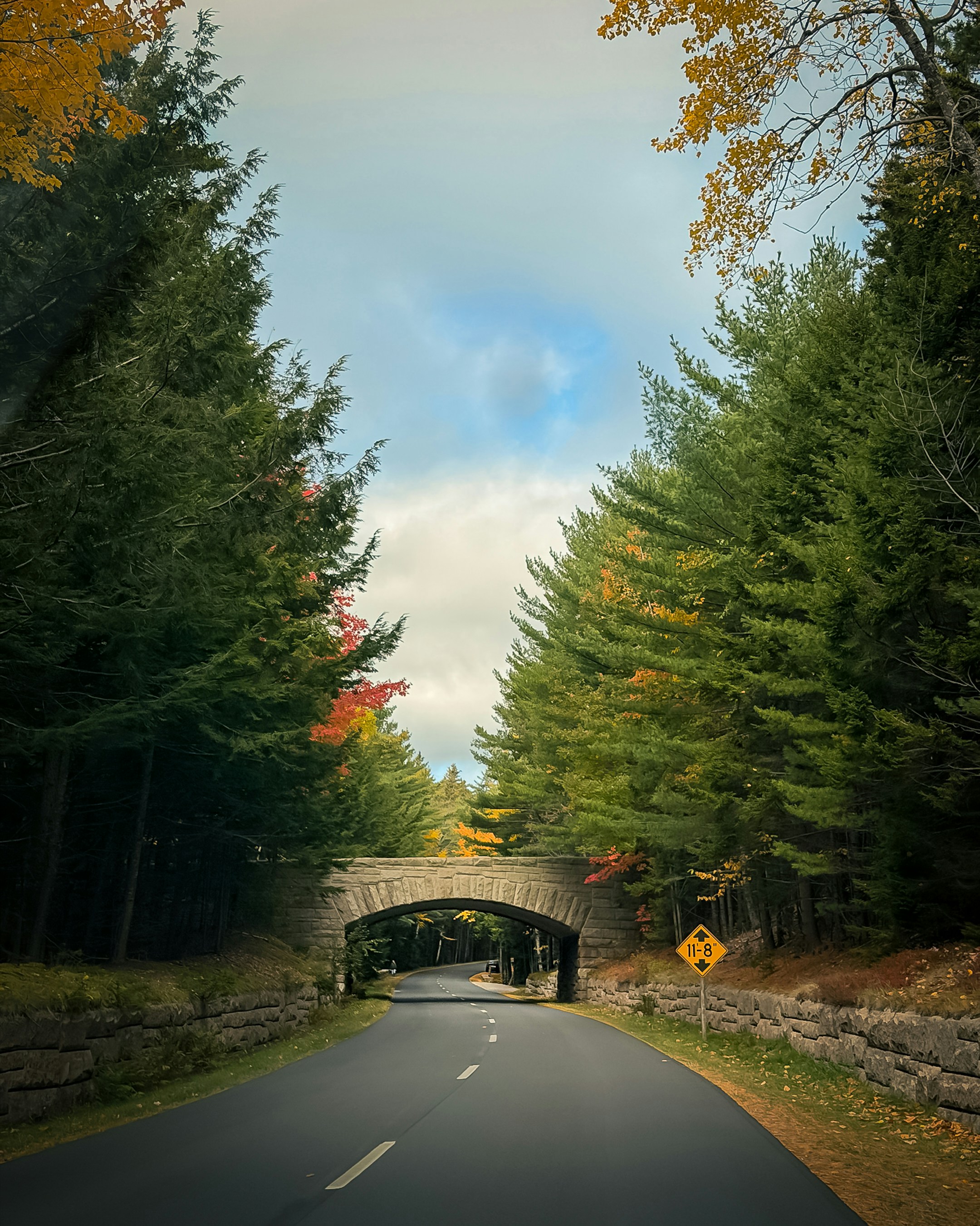 Lane Under the Stone Bridge Leaning into Autumn