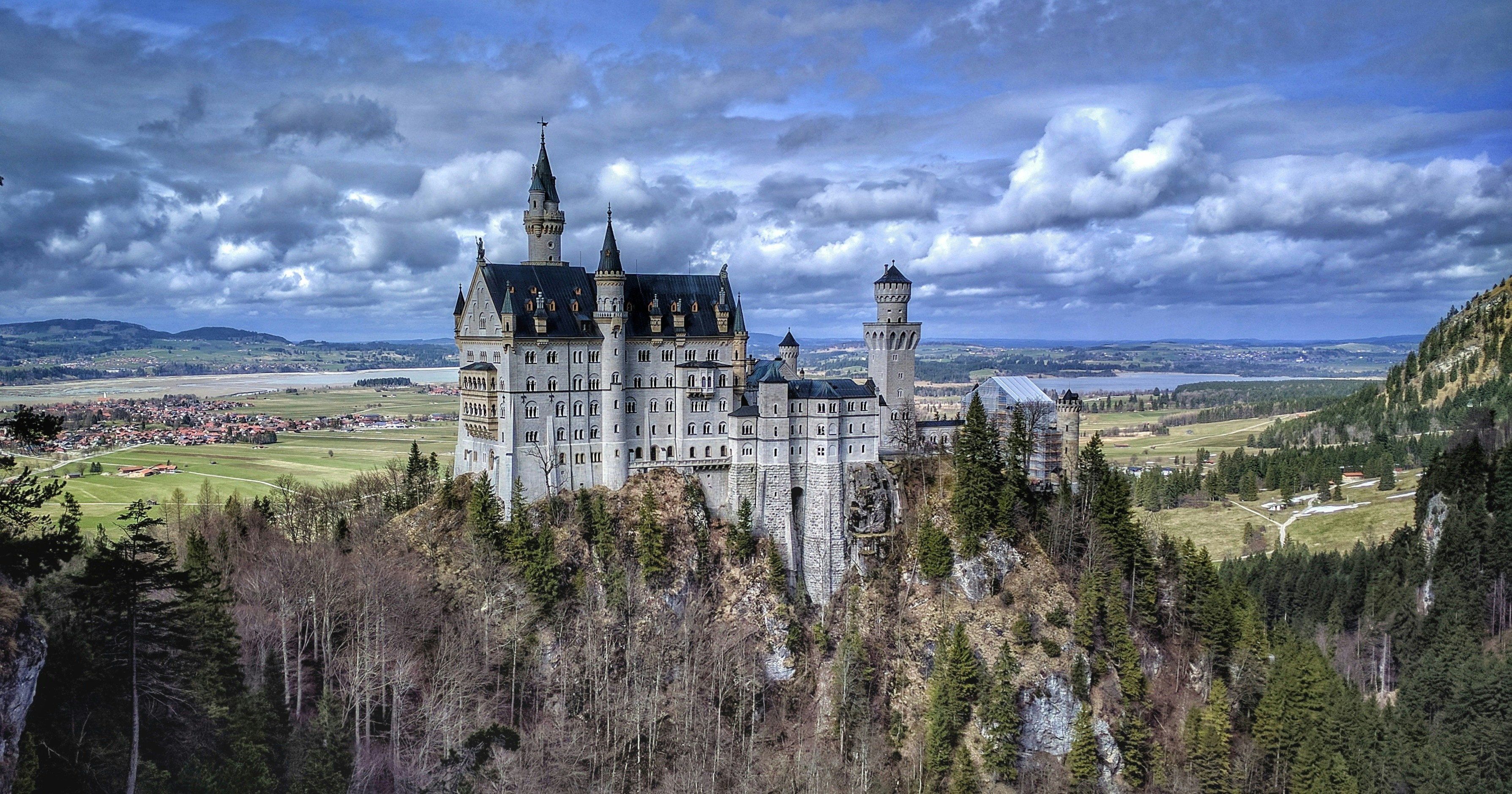 A view of the Neuschwanstein Castle in Schwangau, Germany