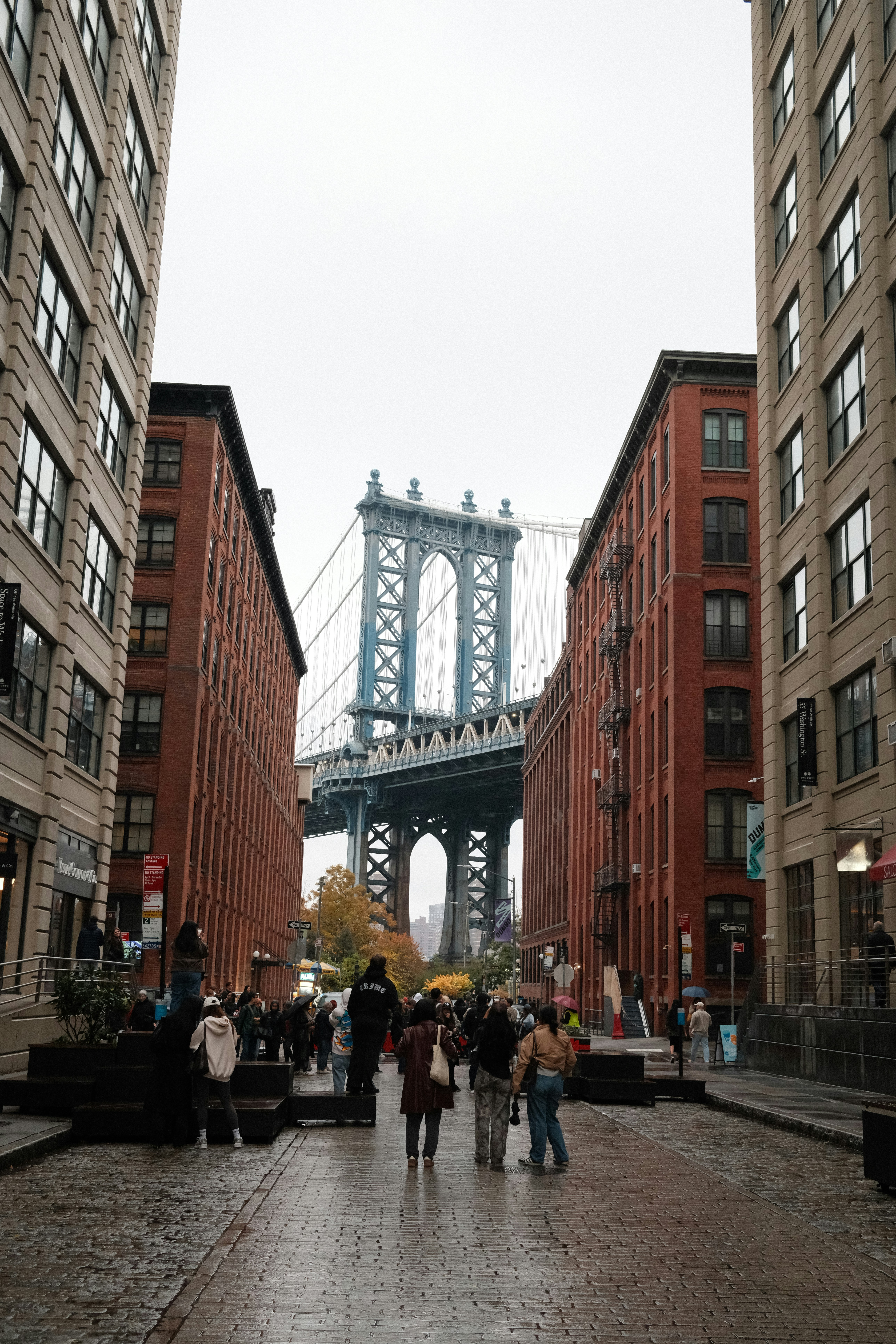 Bridge Between Towers: A Street-Level View Toward the Skyline