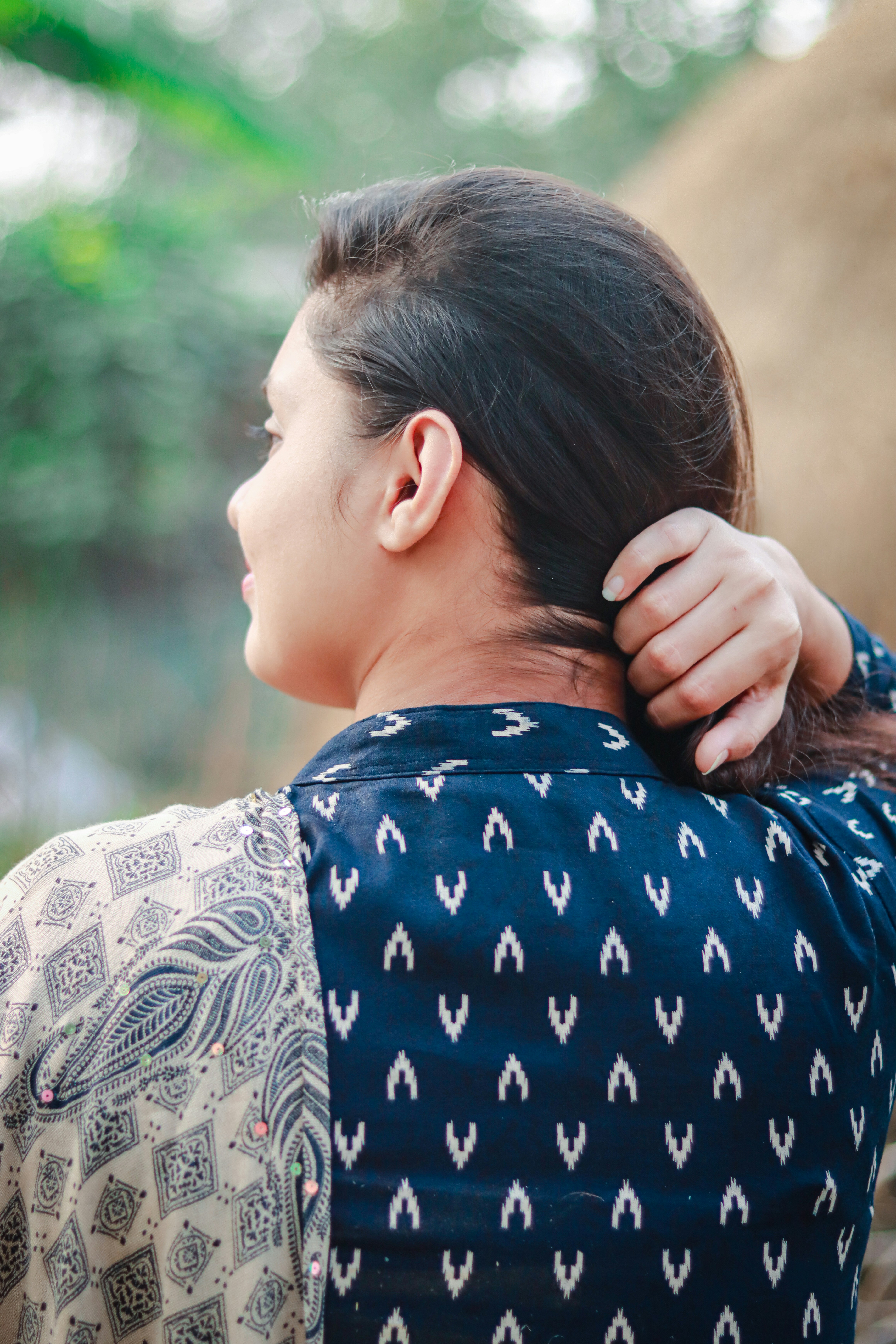 Neckline and Nape: A Quiet Portrait of Texture and Fabric