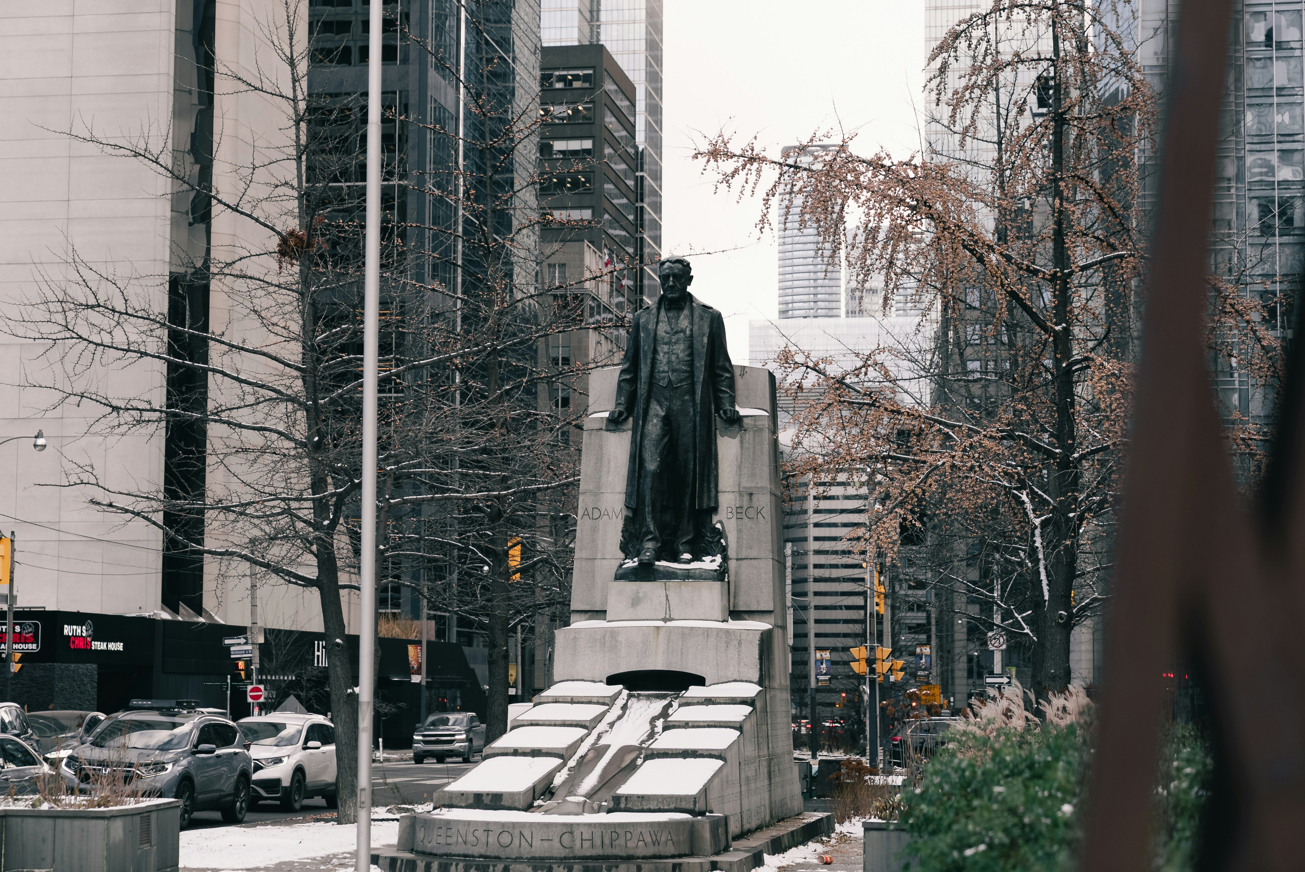 Urban Monument in Monochrome Morning