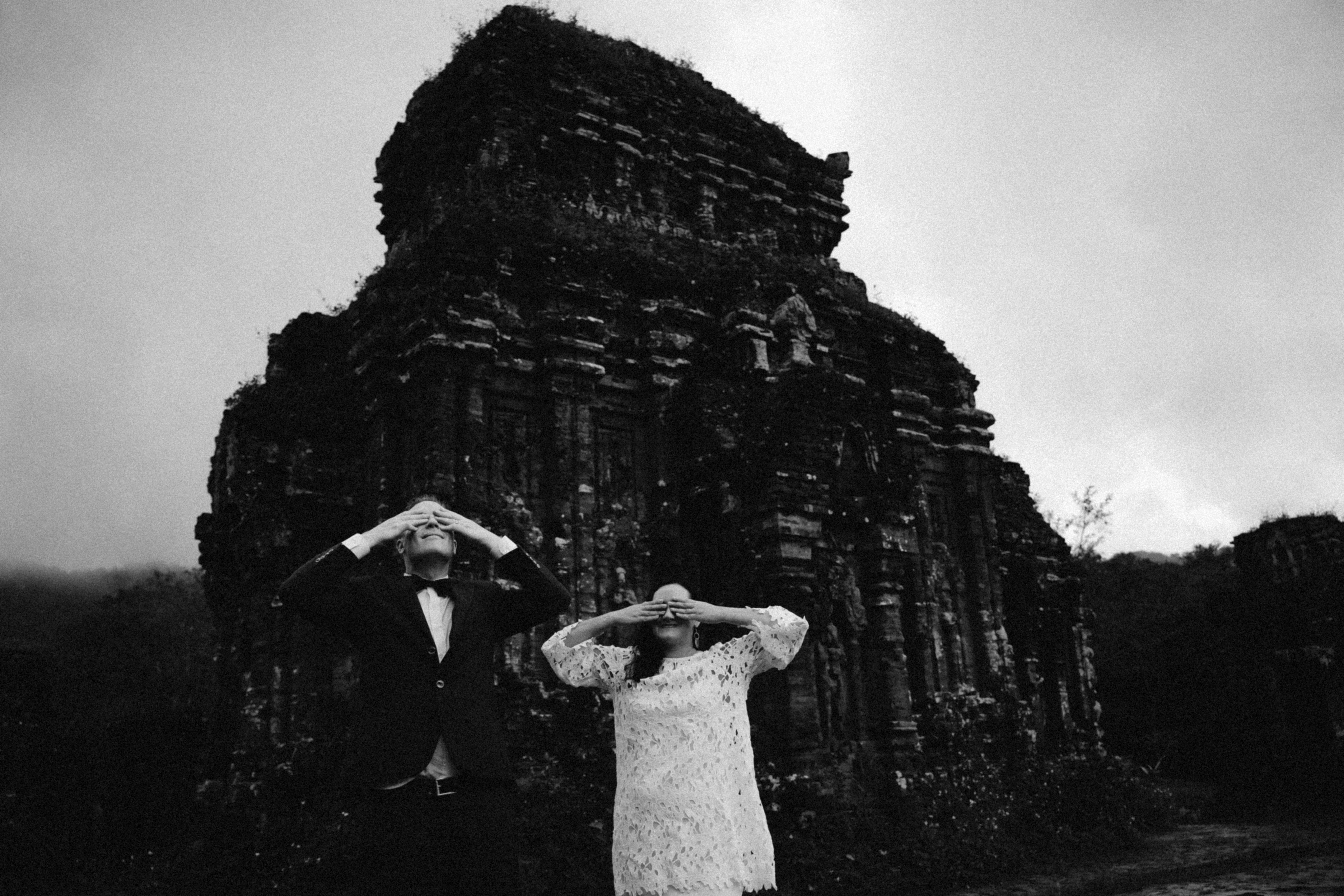 Double Veil: Lovers Beneath Ancient Walls
