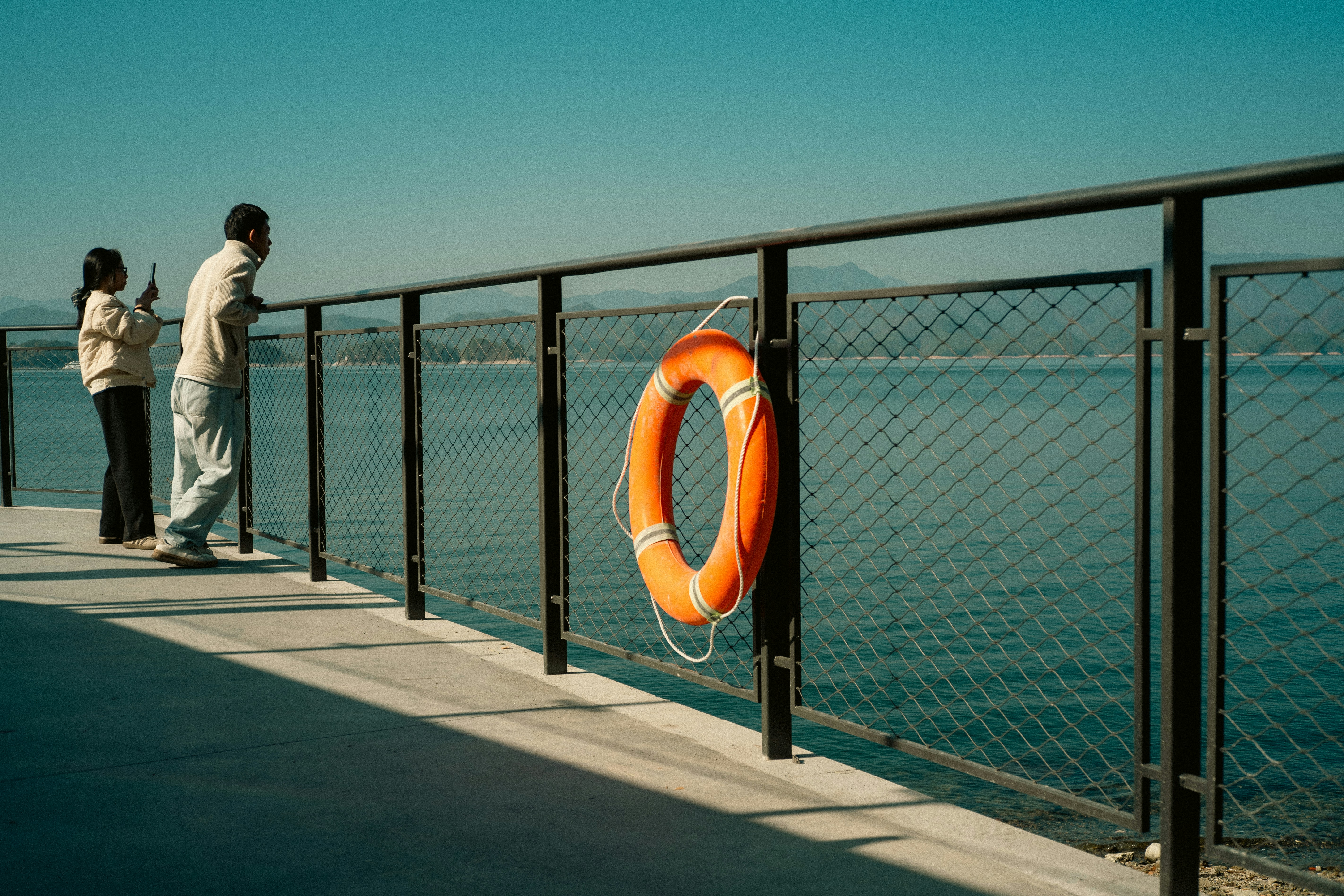Harbor Promenade: A Quiet Moment with the Lifebuoy