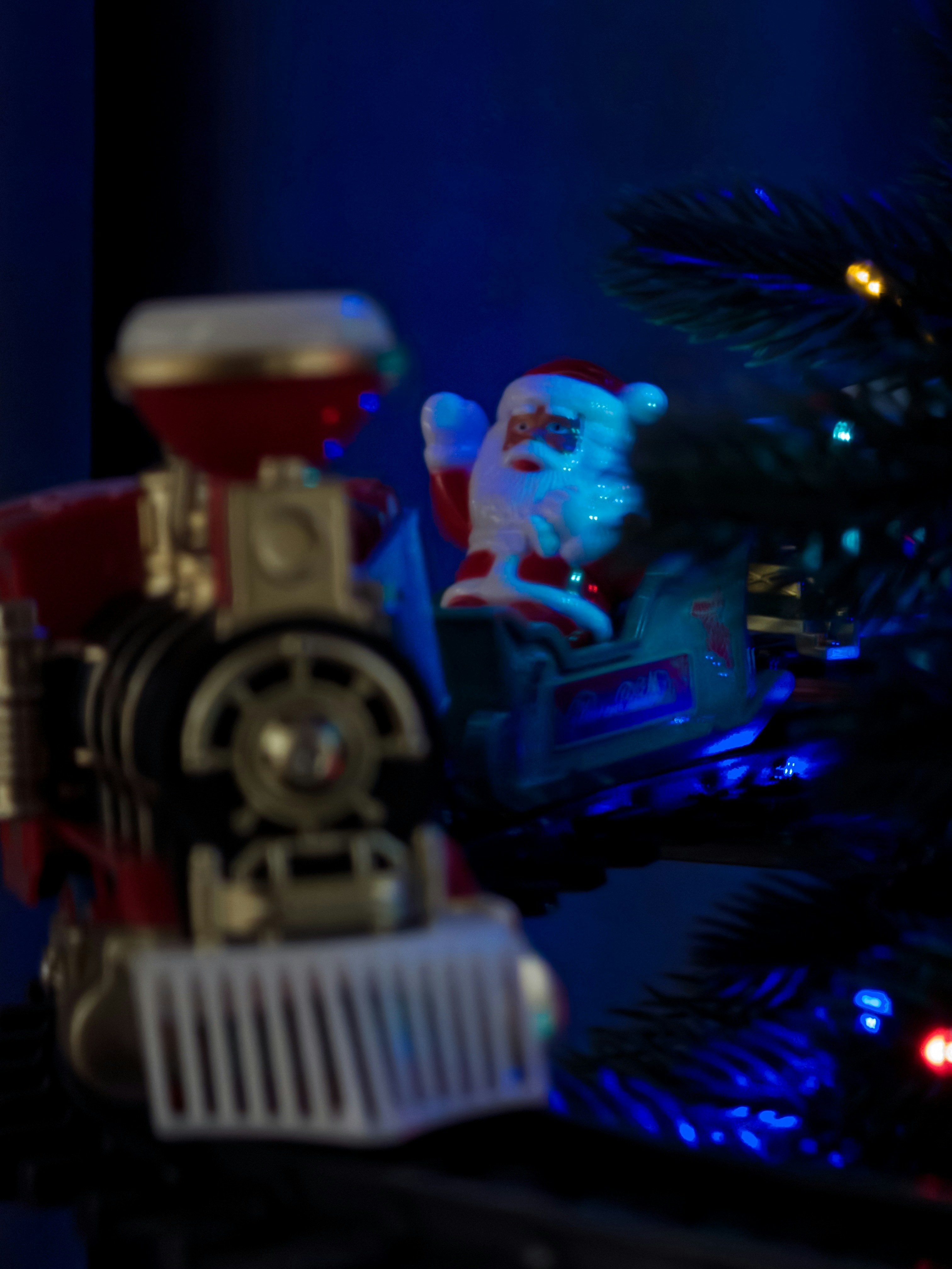 Tiny Carousel, Big Cheer: Santa Train in Soft Neon