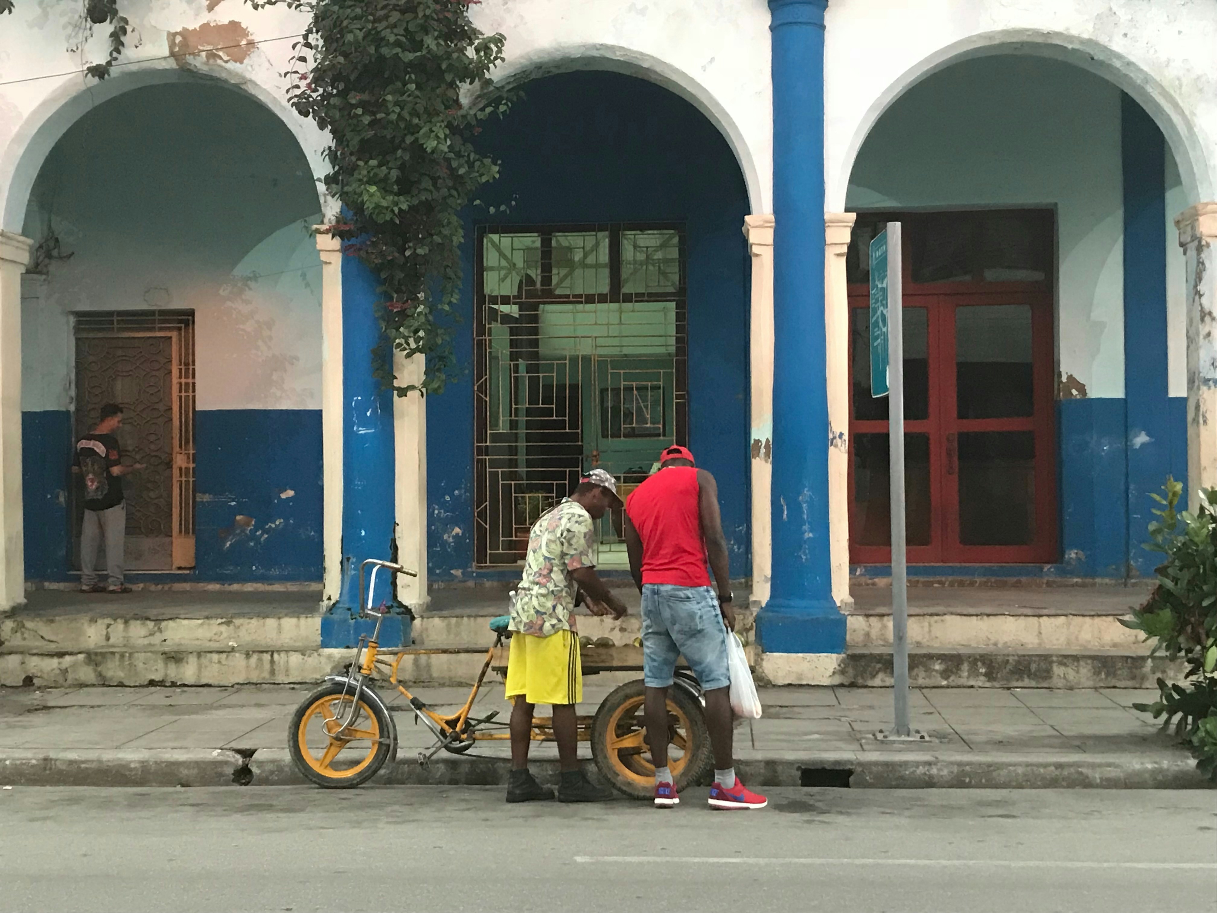 Man is shopping on the street in Camaguey, Cuba