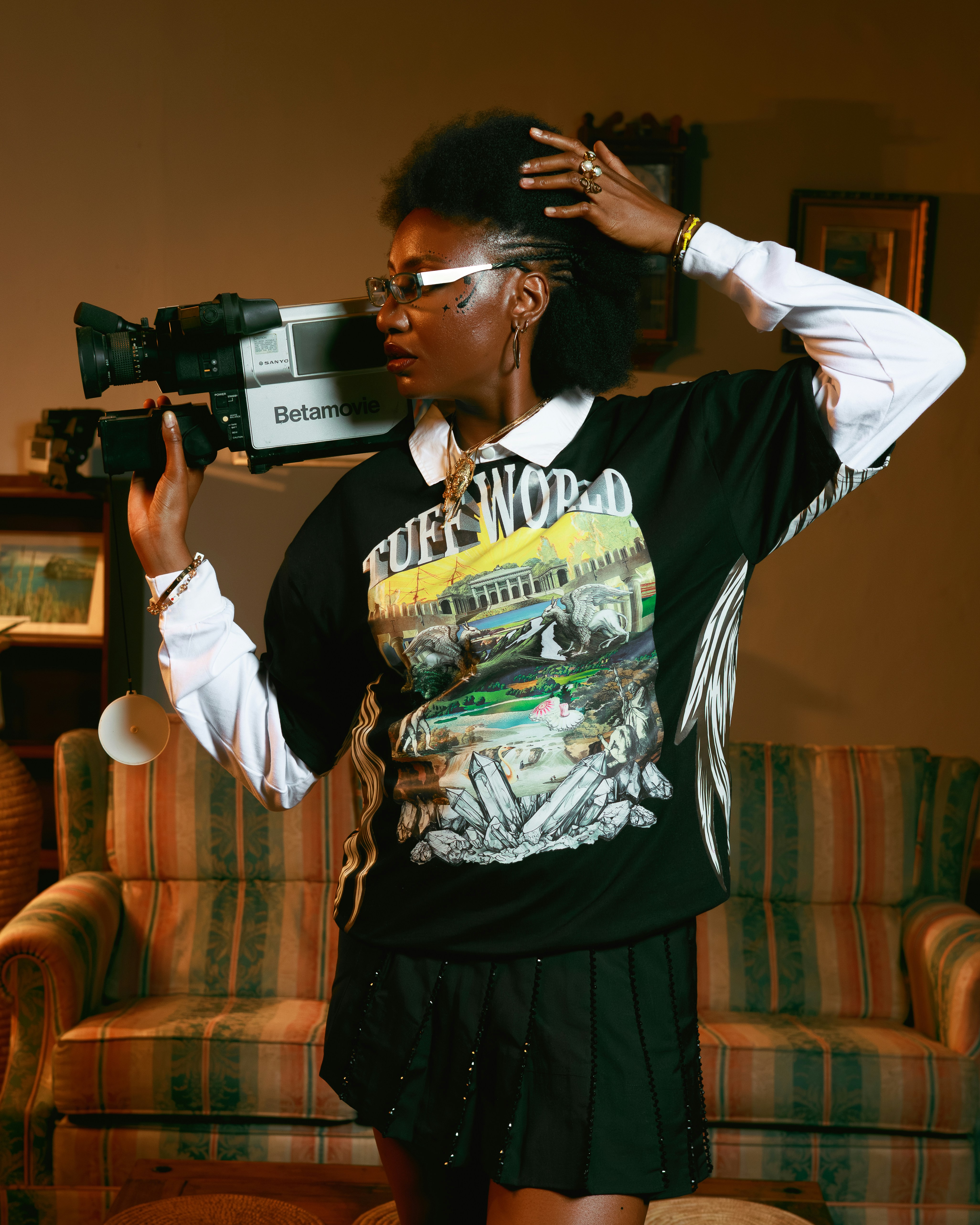 Cinematic Handheld Moment: A Videographer in Motion