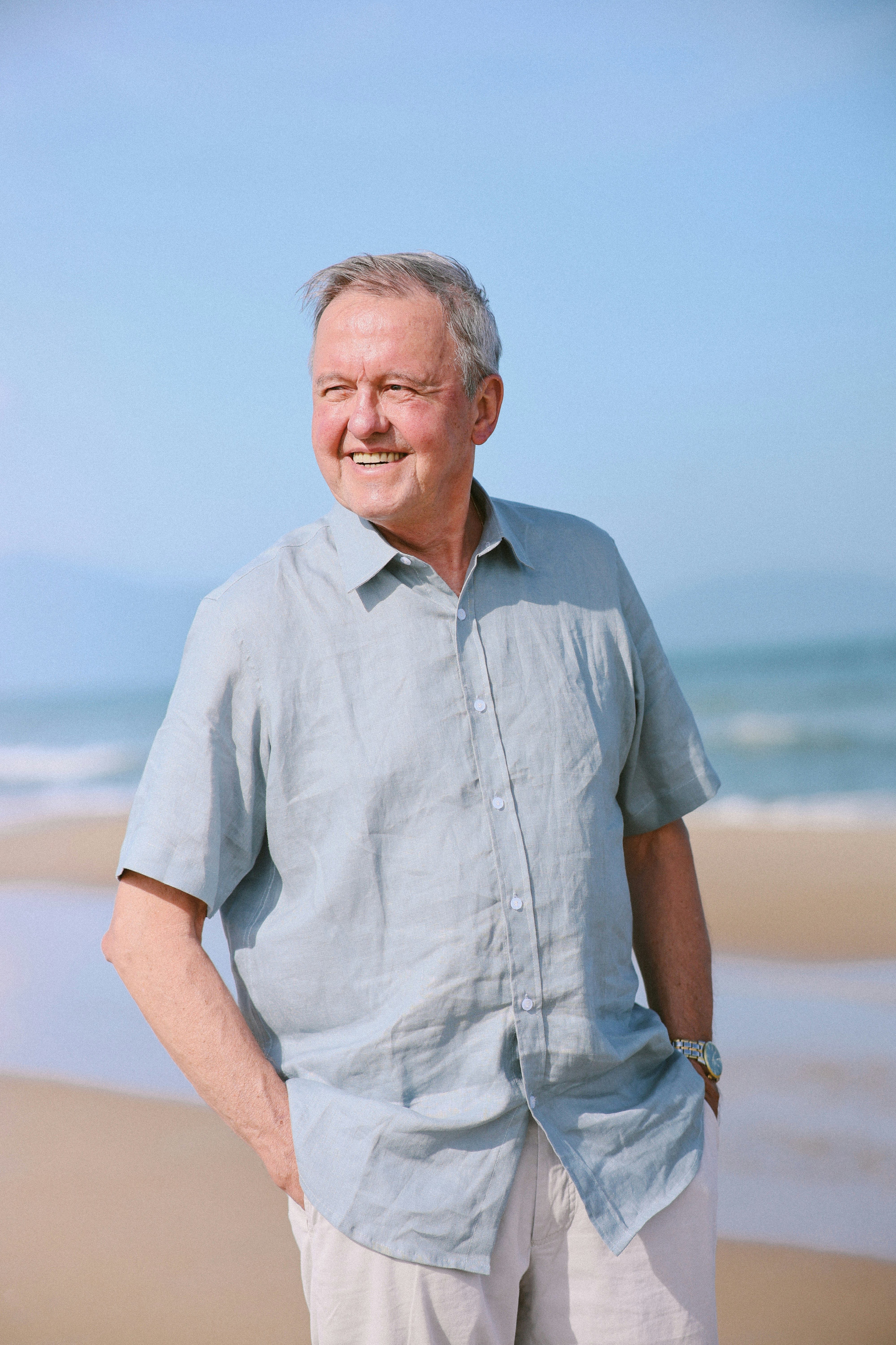 Sea Breeze Portrait: A Relaxed Shoreline Moment