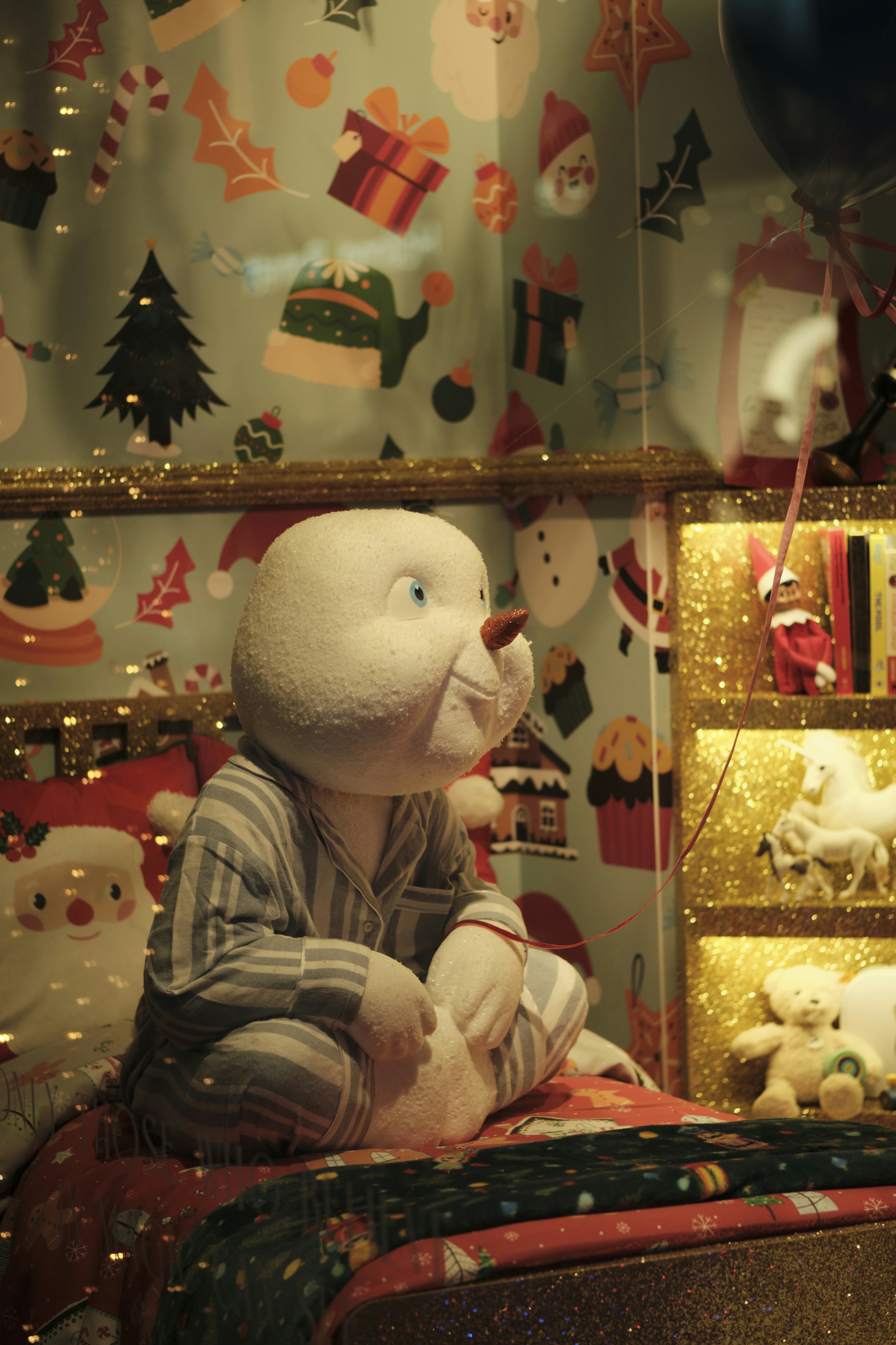 Snowbound Plush: A Cozy Moment in a Holiday Display