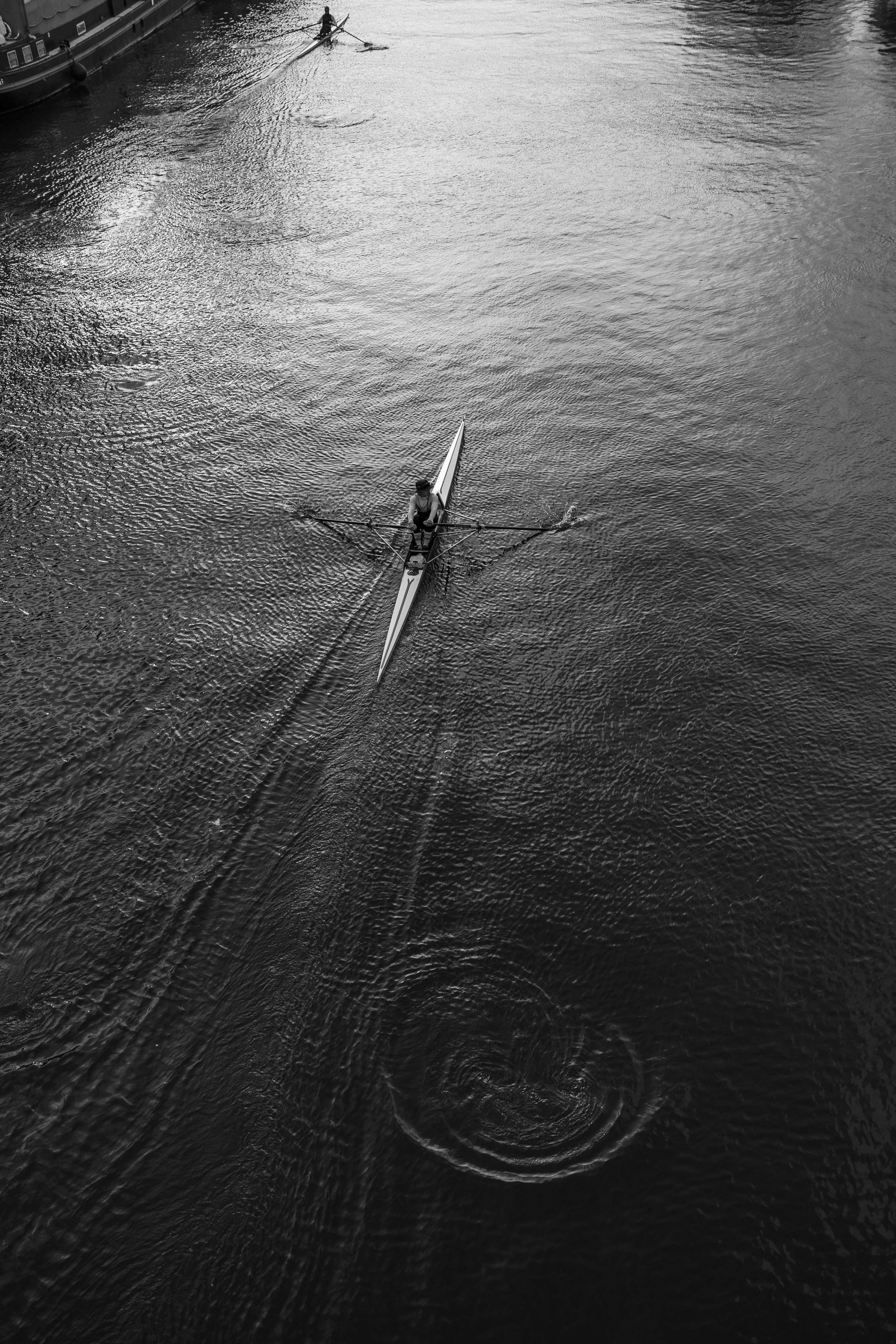 Central Oarsman: A Narrow Craft Carves a Quiet Wake