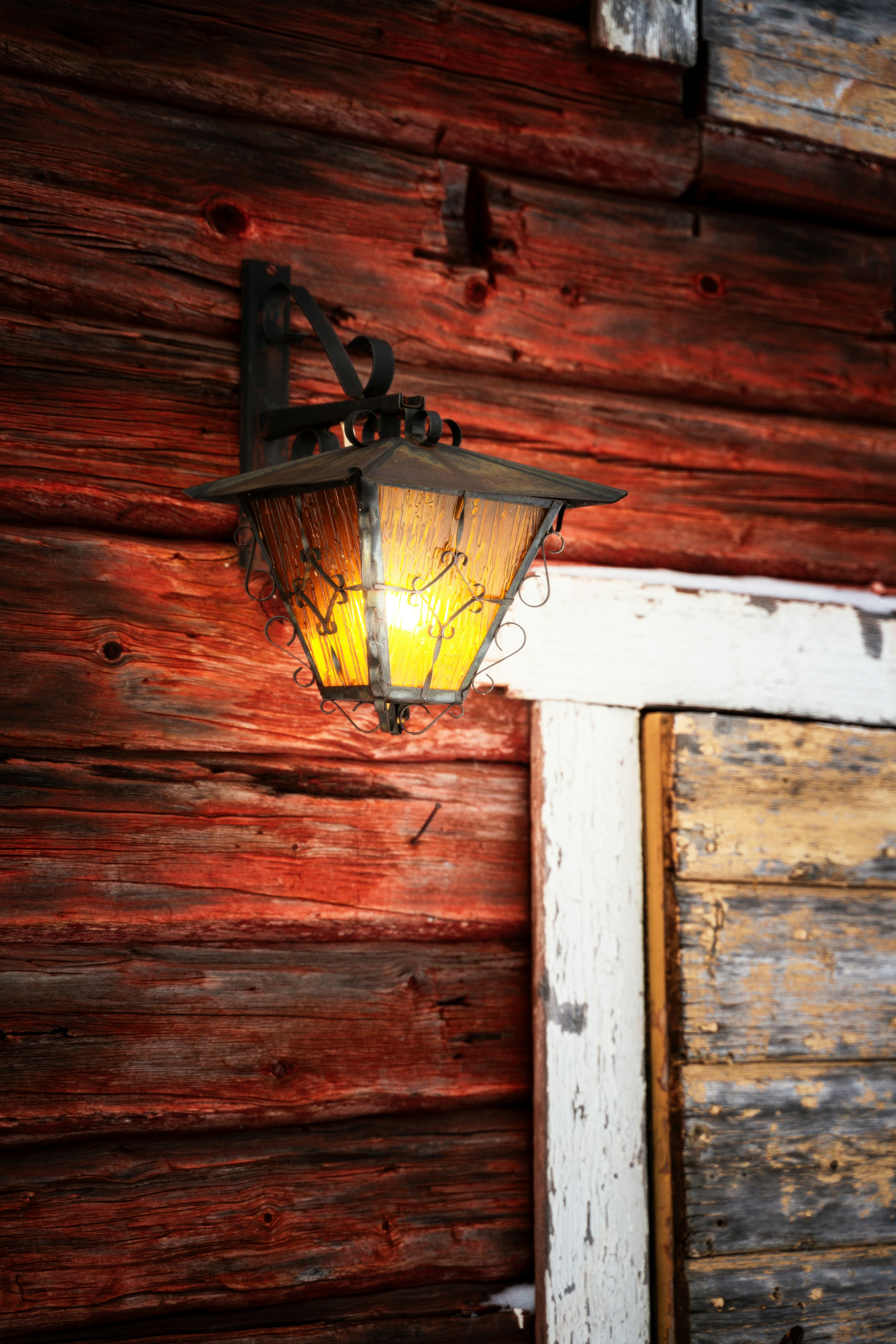 A Warm Gleam on Weathered Wood