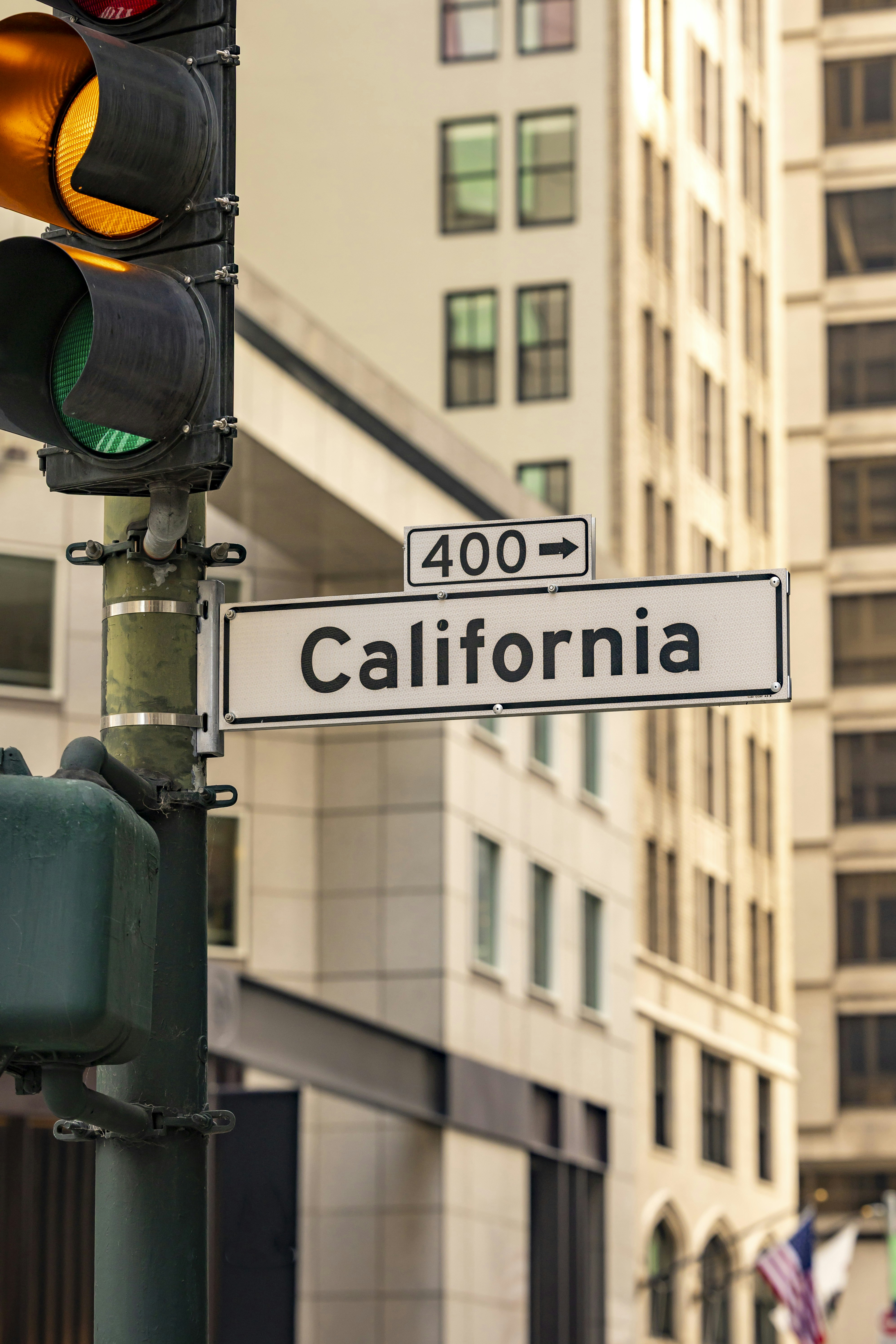 Street sign for california with traffic light. photo – Free ...
